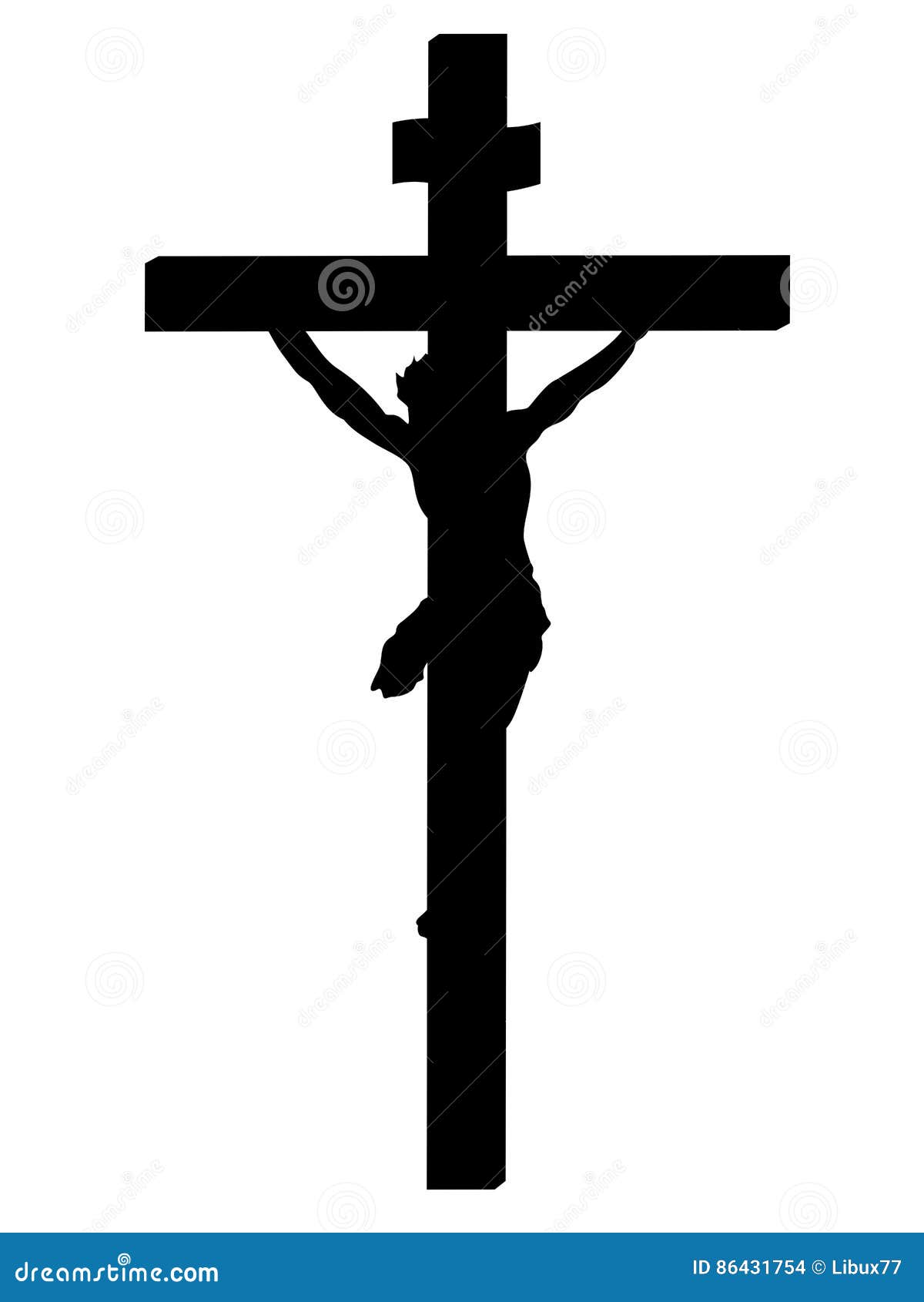 Silhouette of Jesus Crucifixion Isolated Stock Vector - Illustration of ...