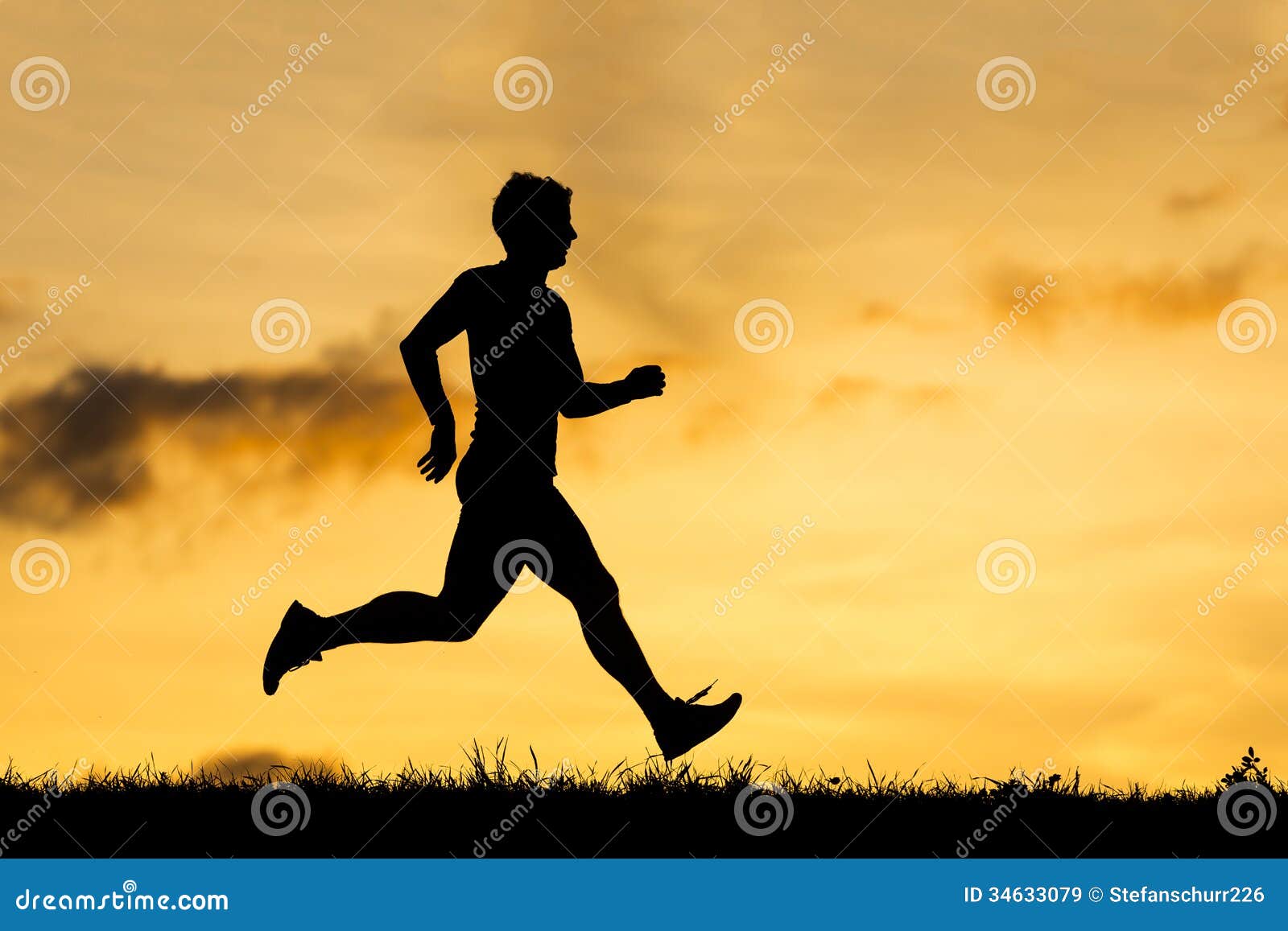 Silhouette of a jogger stock image. Image of human, sport - 34633079