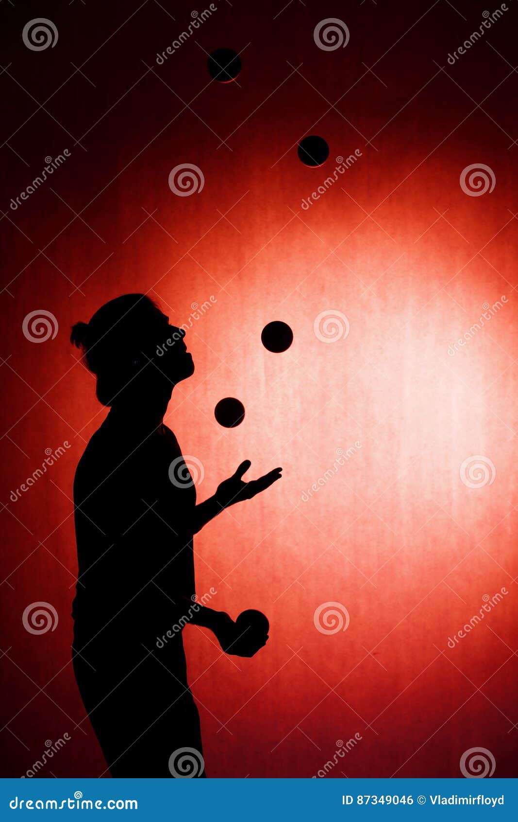 Silhouette of a juggler stock photo. Image of circus - 87349046