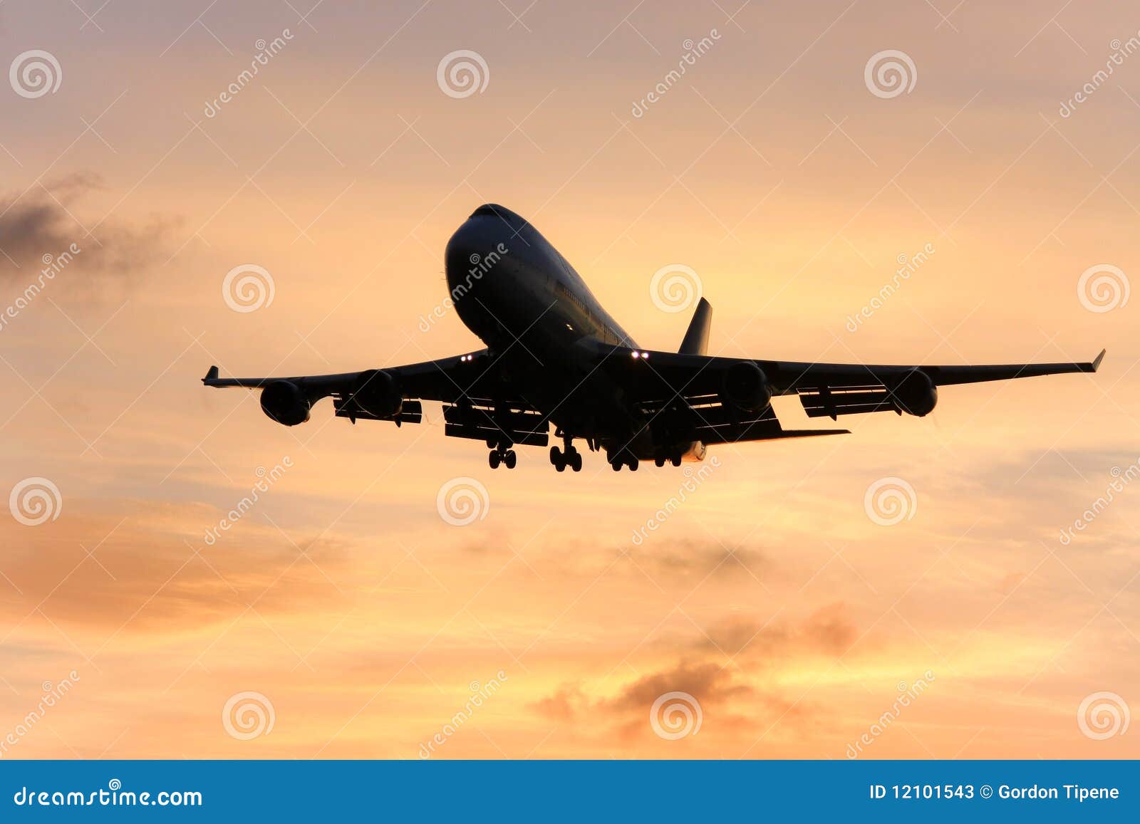 Silhouette of Jumbo Jet in Flight. Stock Image - Image of flying, jumbo ...