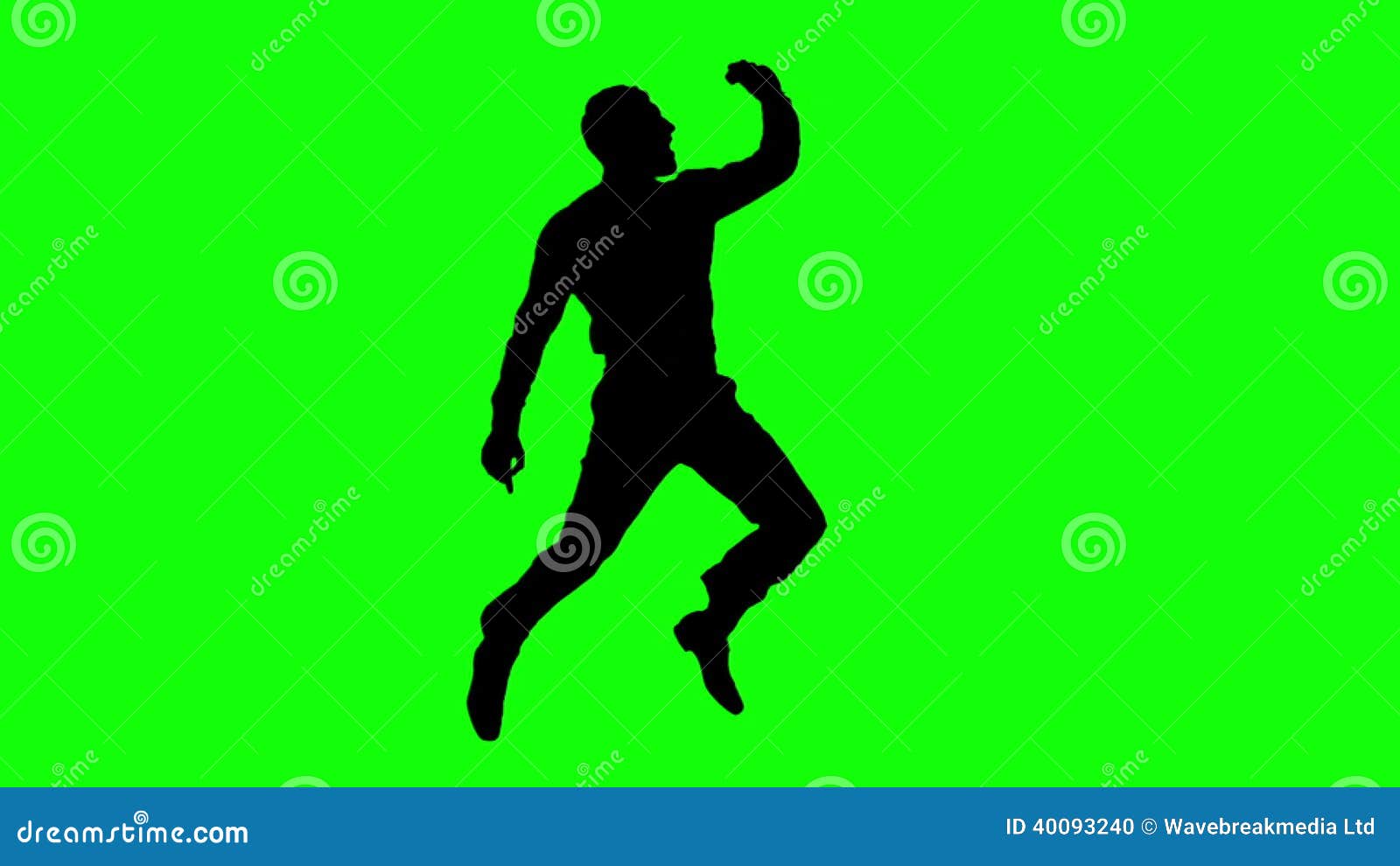 Silhouette of a Jumping Man on Green Screen Stock Footage - Video of ...