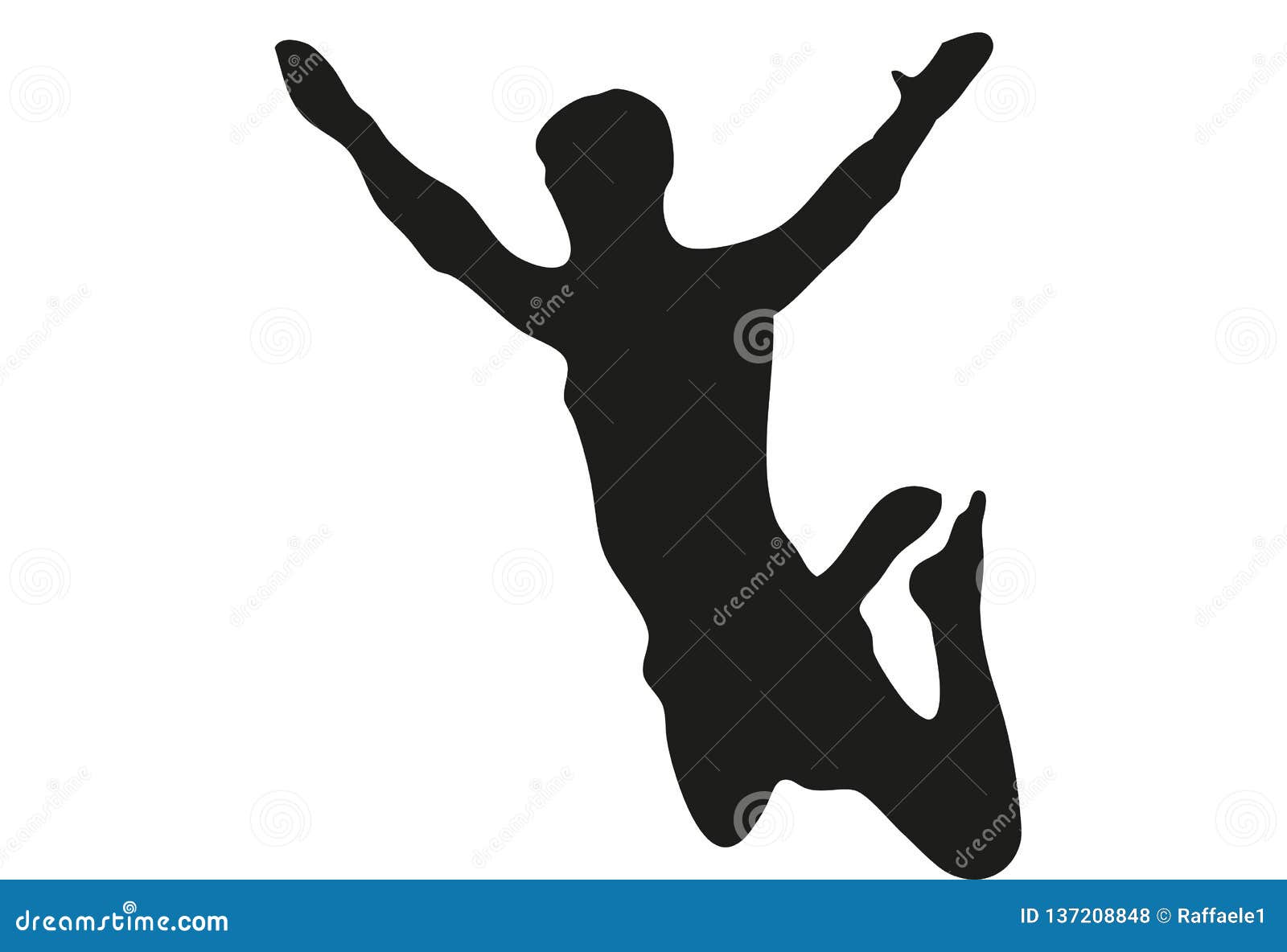 Silhouette of a Jumping Man Vector Stock Vector - Illustration of hands ...