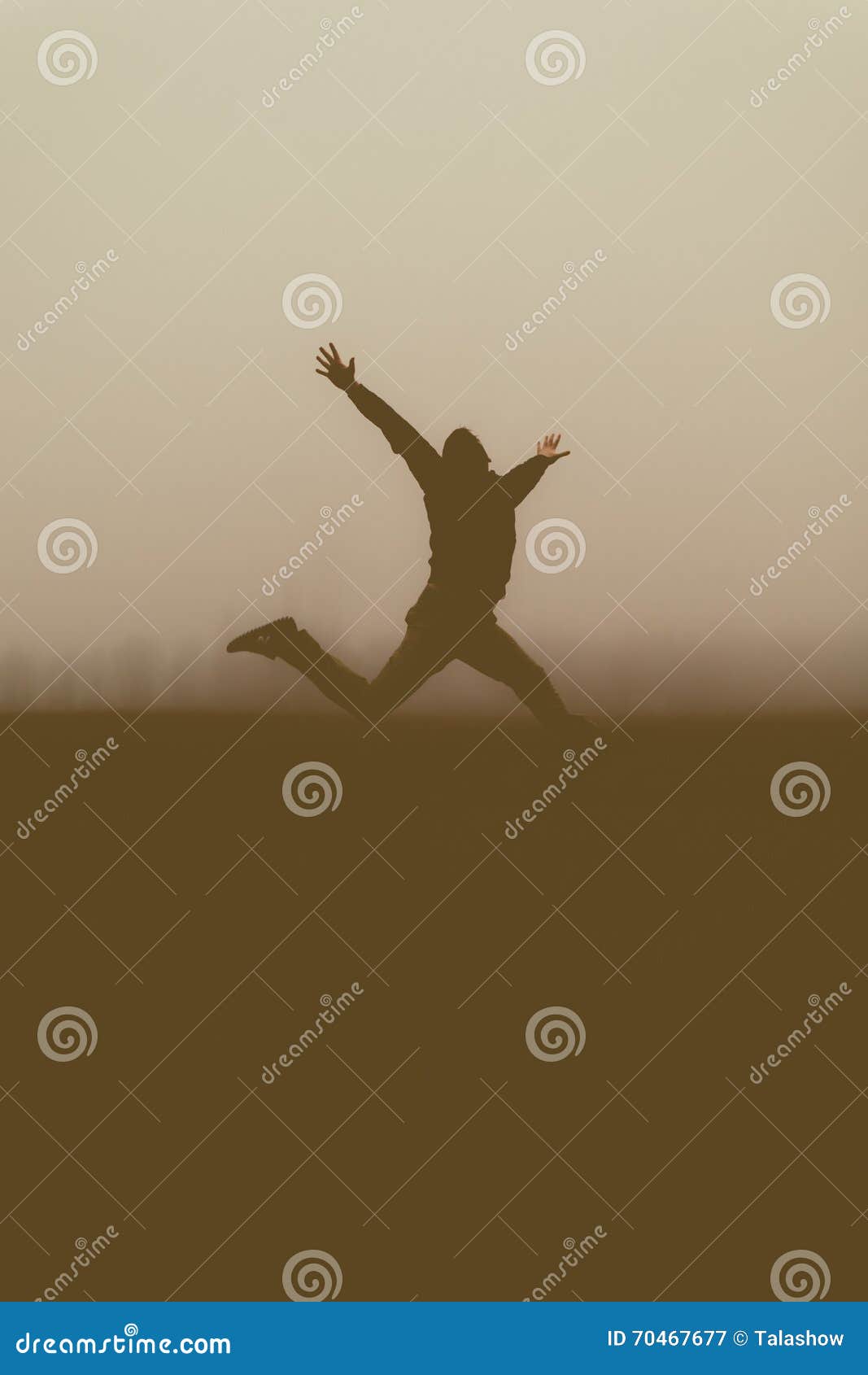 Silhouette of the Jumping Person. Stock Image - Image of sport, evening ...