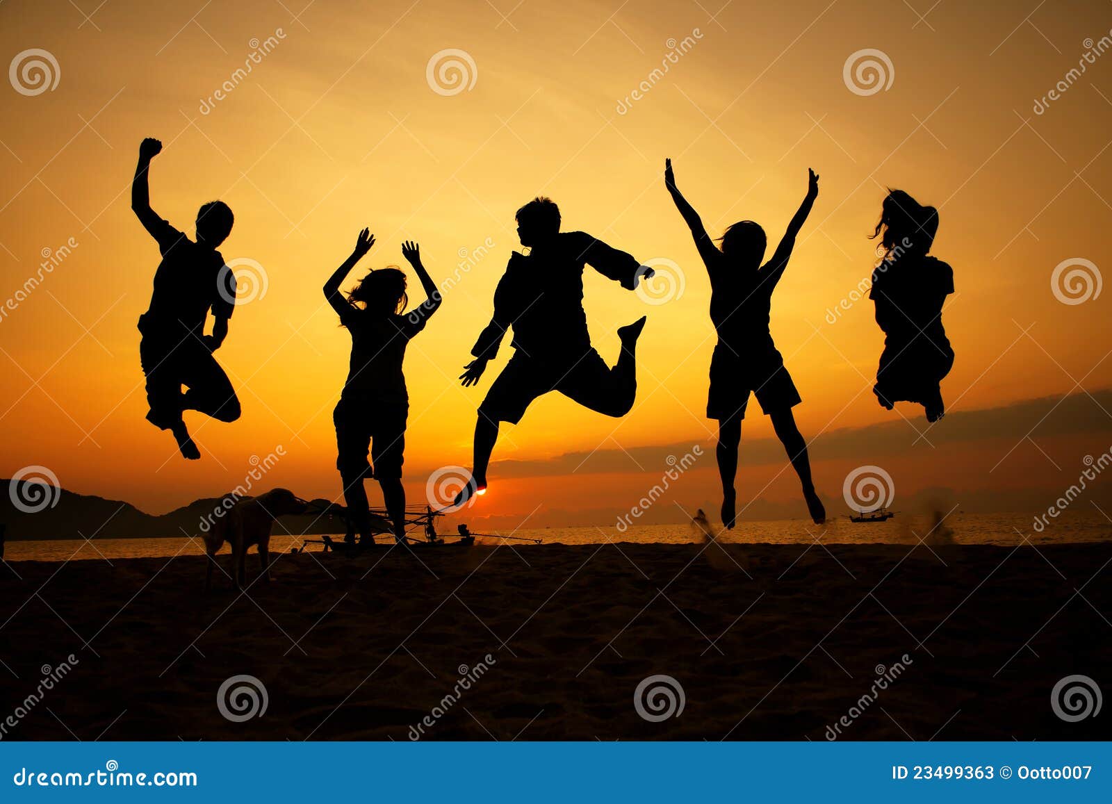 Silhouette Jumping Team stock image. Image of leisure - 23499363