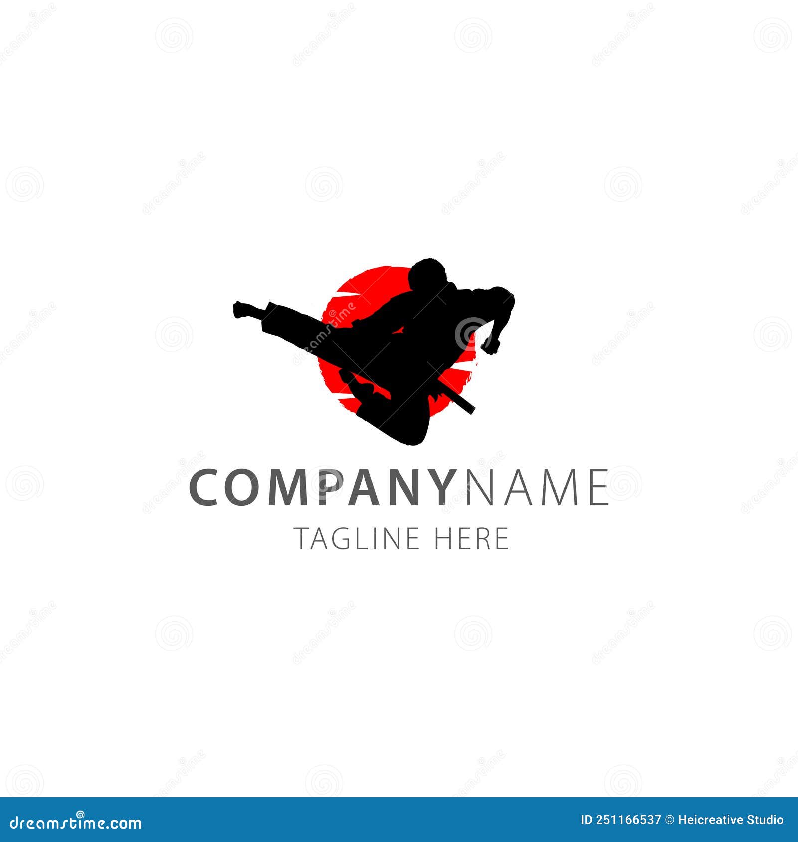 Silhouette Karate Power Kick Logo Vector Stock Vector - Illustration of ...