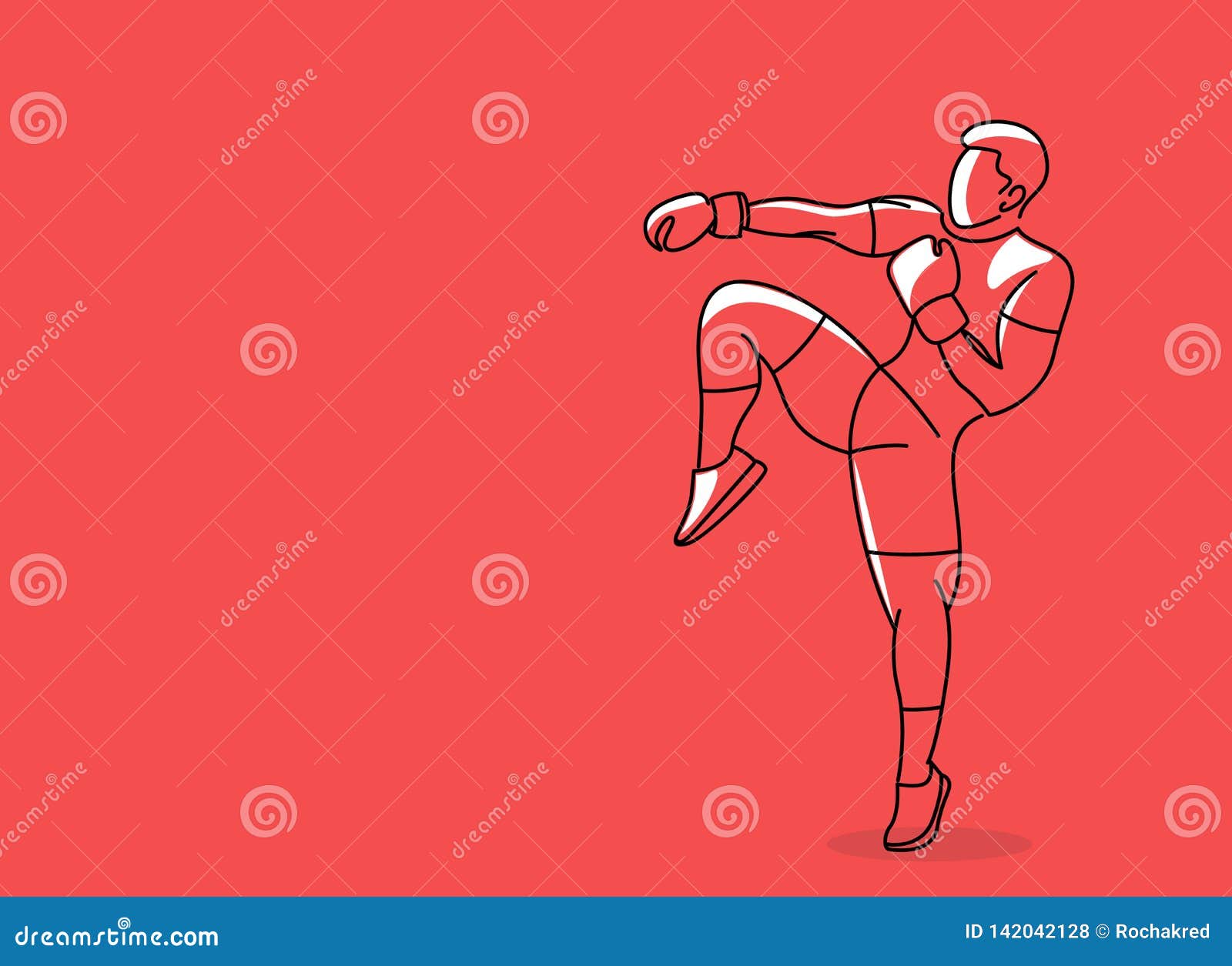 Silhouette of a Karateka Doing Standing Side Kick Stock Vector ...