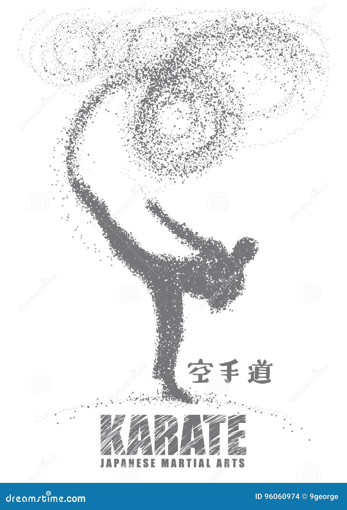 Silhouette of a Karateka Doing Standing Side Kick .Vector Stock Vector ...