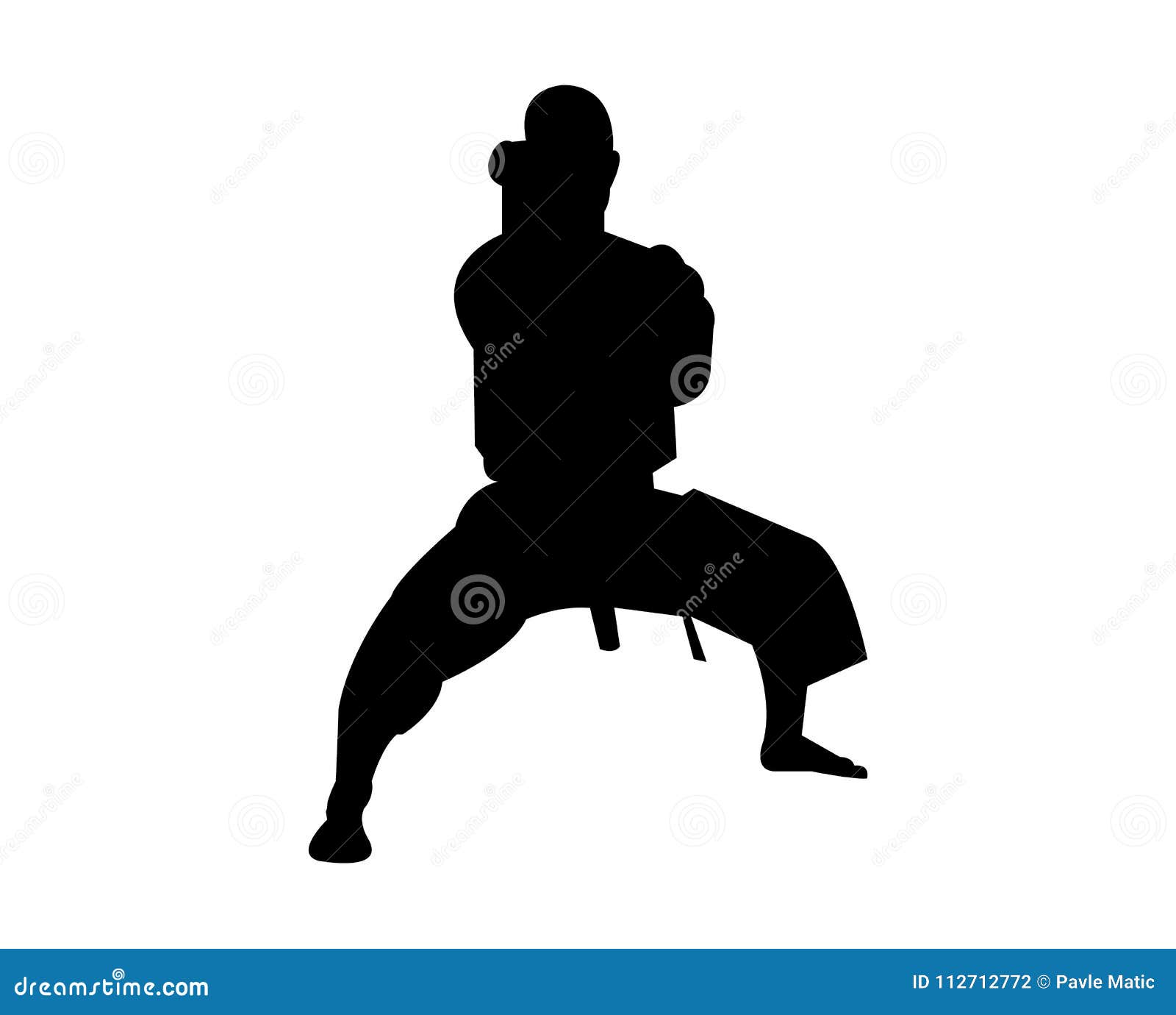 Silhouette of a Karateka in a Stance Stock Vector - Illustration of ...