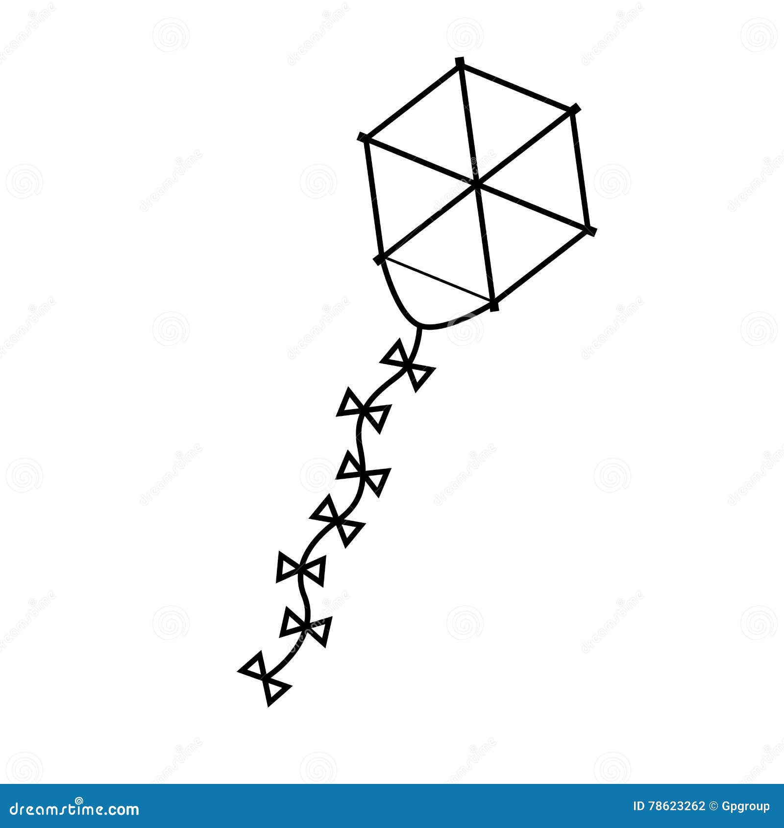 Silhouette Kite Hexagon Shape Flying Stock Vector - Illustration of ...