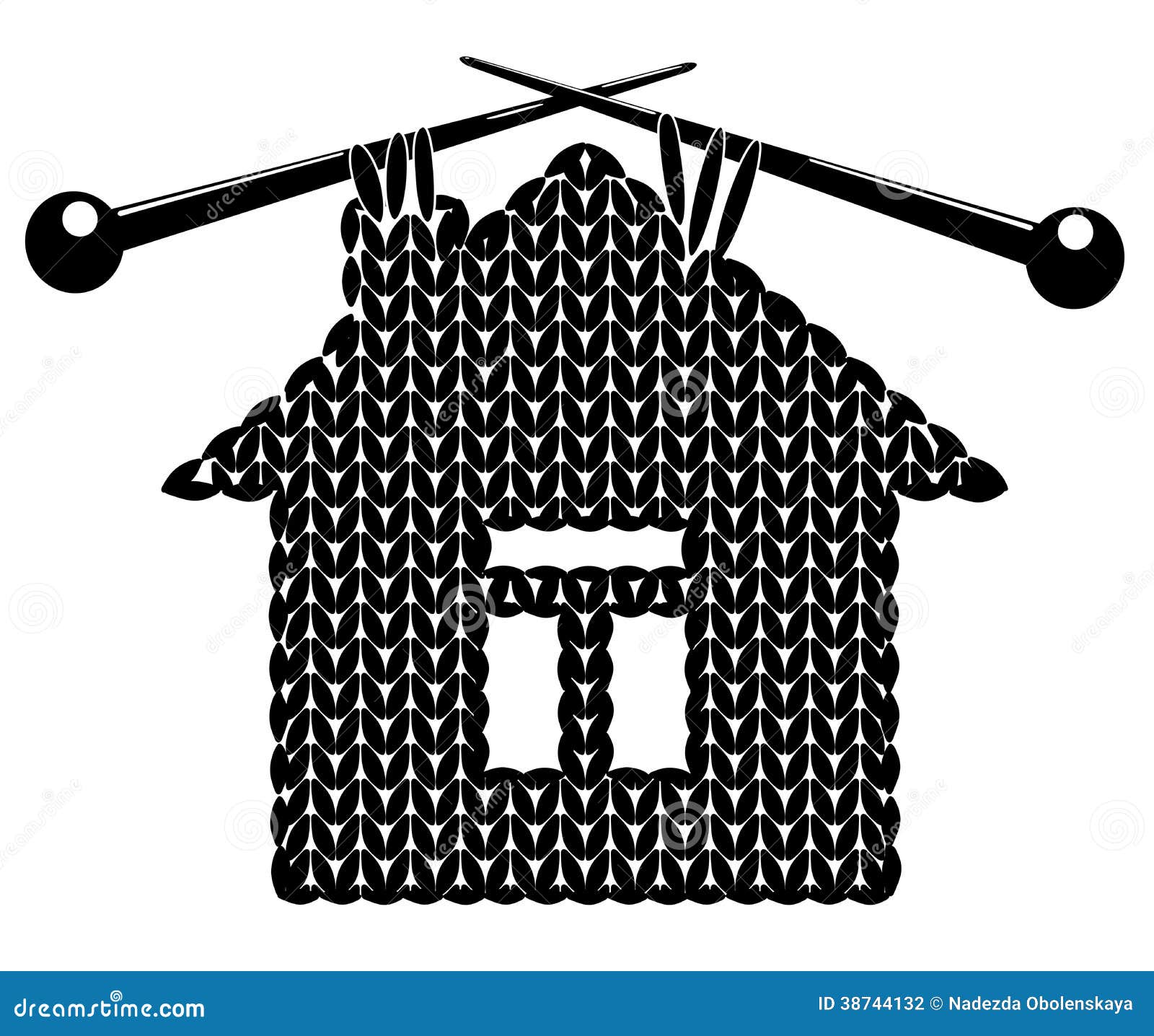 The Silhouette Knitted House Stock Vector - Illustration of handwork ...