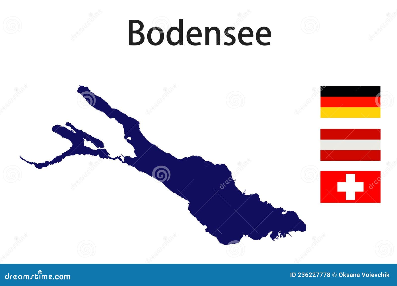 Silhouette of a Lake Bodensee Vector Stock Vector - Illustration of ...