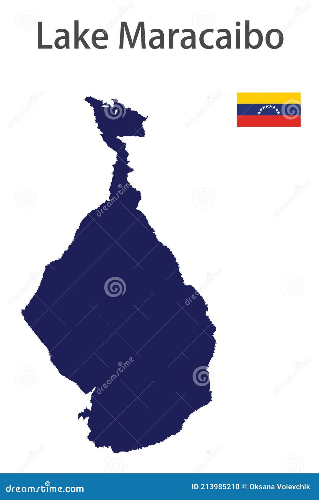 Silhouette of a Large World Lake, the Maracaibo Stock Vector ...