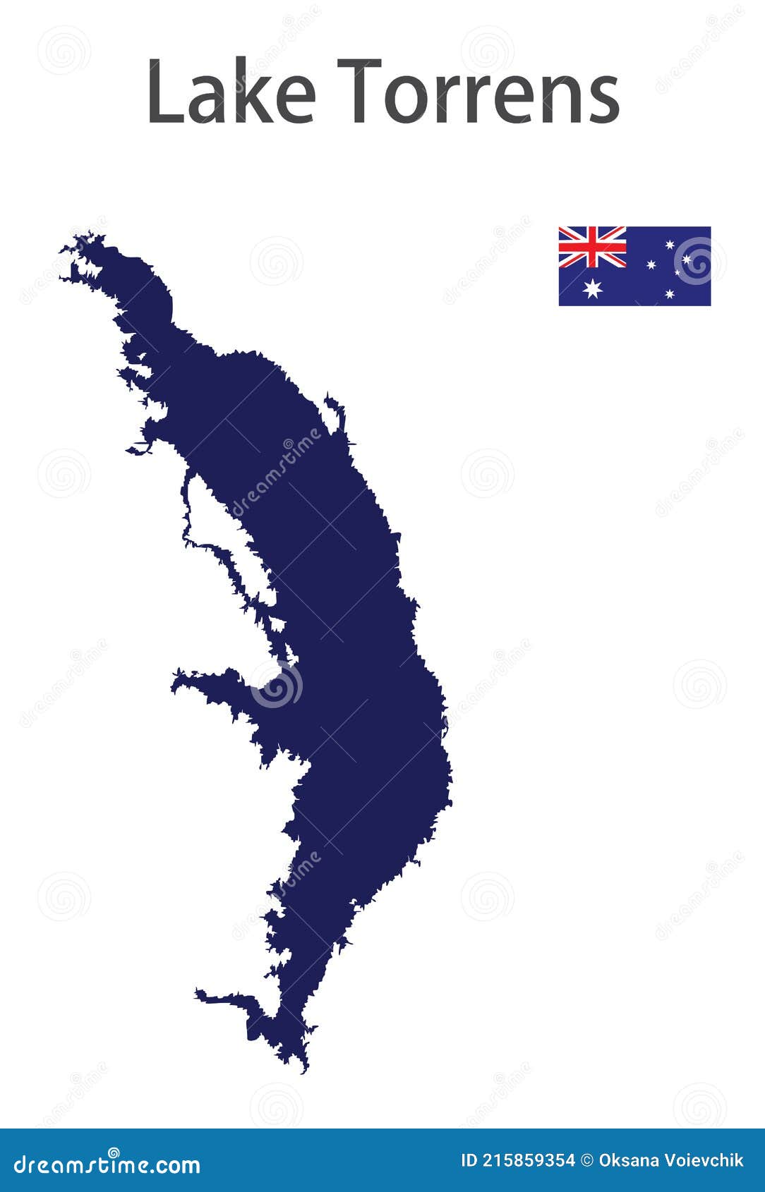 Silhouette of a Large World Lake, the Torrens Stock Vector ...