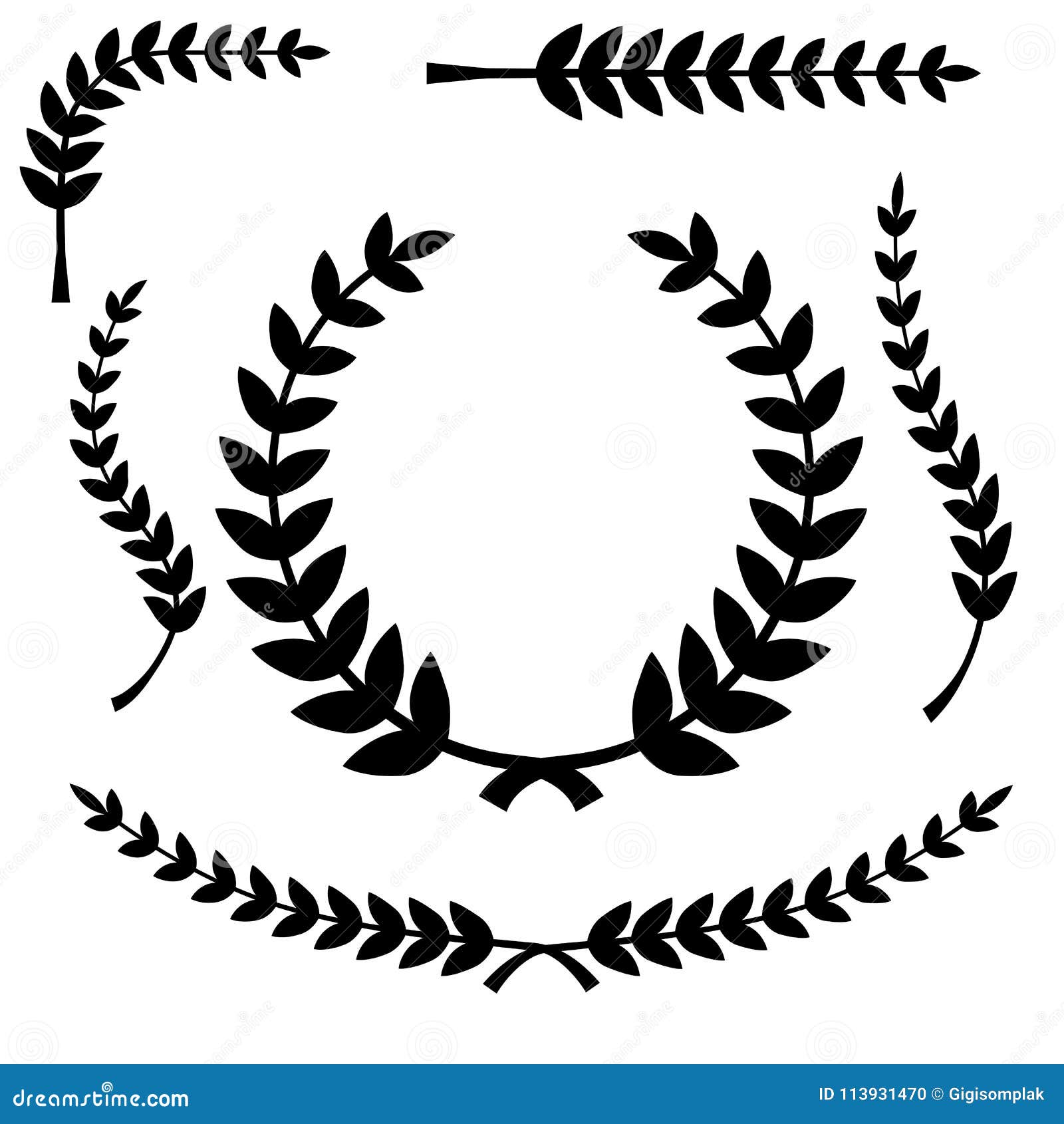 Silhouette of Laurel Wreath Vector Icon, Isolated on White Stock Vector ... Silhouette of Laurel Wreath Vector Icon, Isolated on White Stock Vector ...