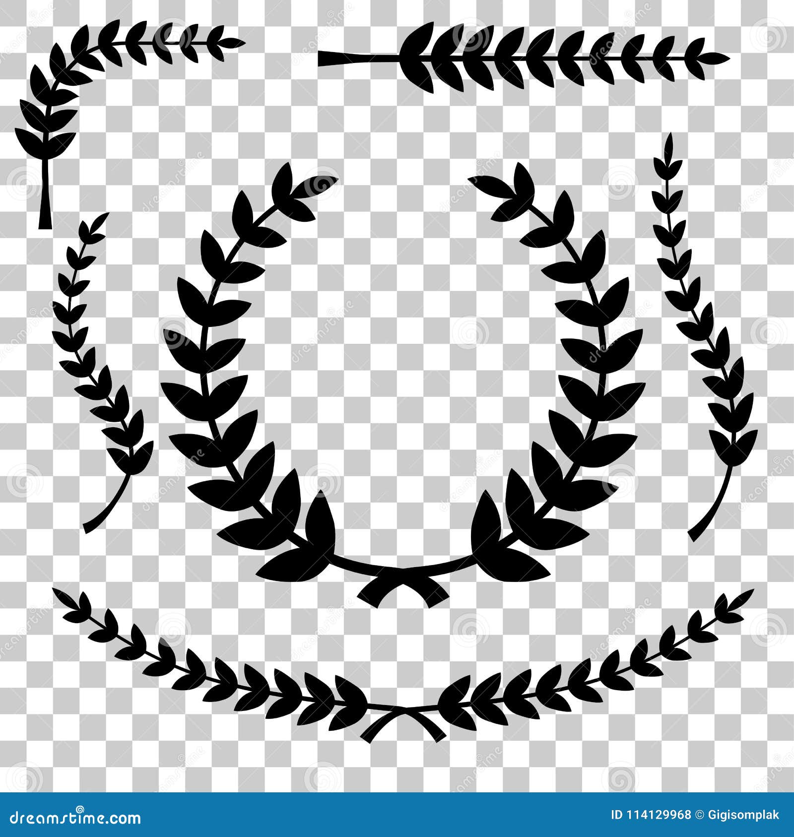 Silhouette of Laurel Wreath Vector Icon, at Transparent Effect ... Silhouette of Laurel Wreath Vector Icon, at Transparent Effect ...