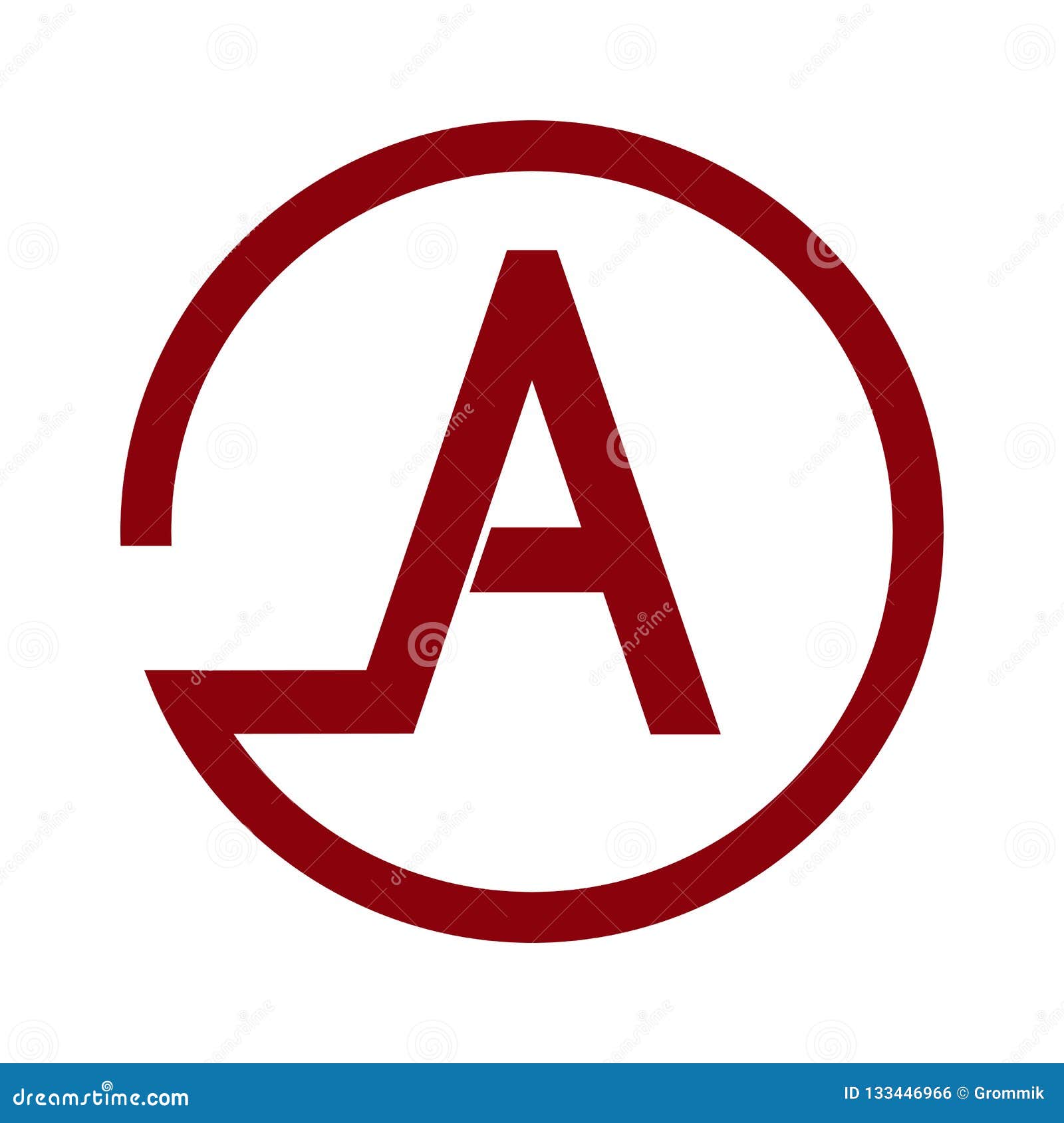 Logo. Silhouette of Letter a Inside a Circle Stock Illustration ...