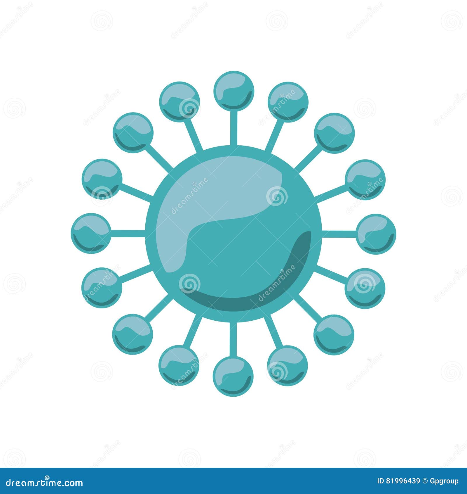 Silhouette Light Blue with Bacteria or Virus Stock Illustration ...