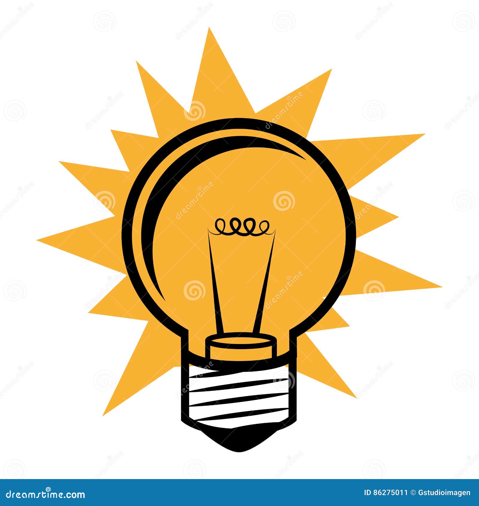 Silhouette Light Bulb in Pop Art Design Stock Vector - Illustration of ...