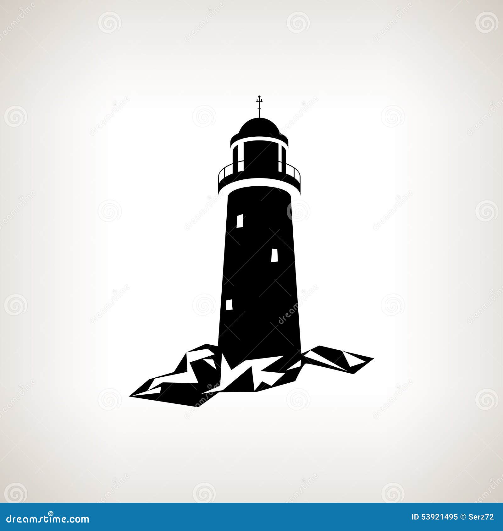 Silhouette Lighthouse On A Light Background Stock Vector - Image: 53921495