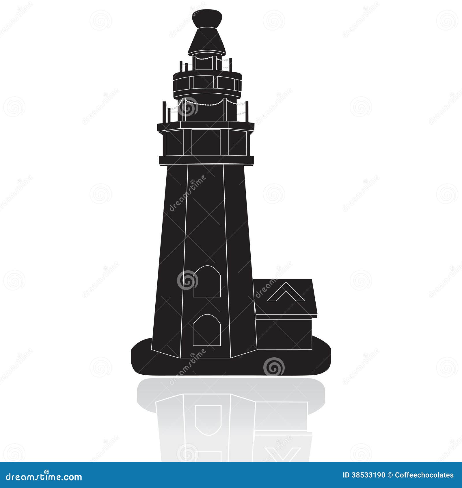 Silhouette of the Lighthouse Vector Stock Vector - Illustration of ...