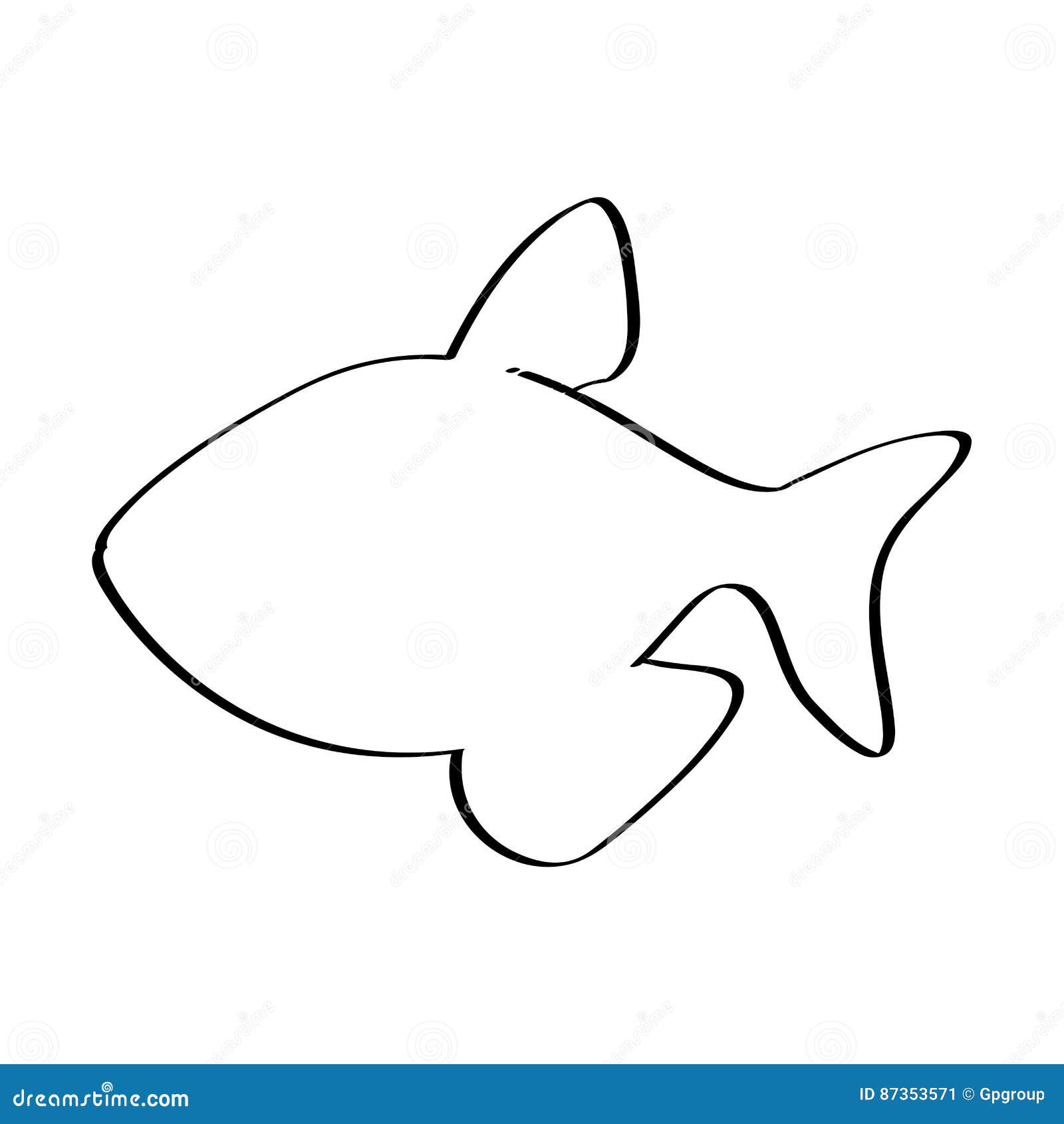 Contour Fish Illustrations In Stained Glass Style . Black Contour ...