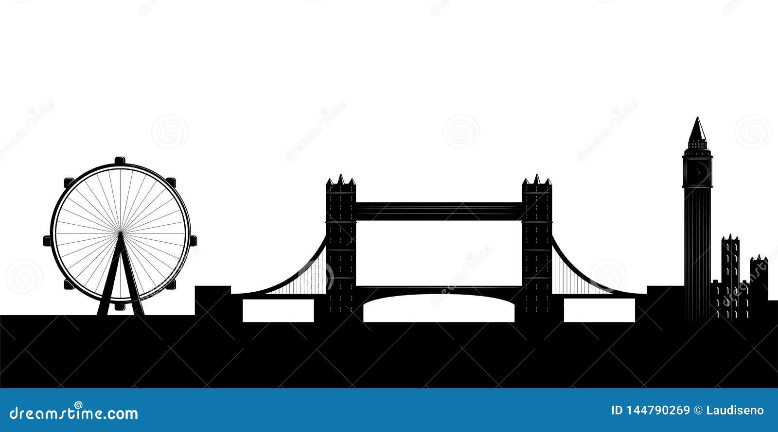 Silhouette of a London Cityscape Editorial Stock Image - Illustration ...