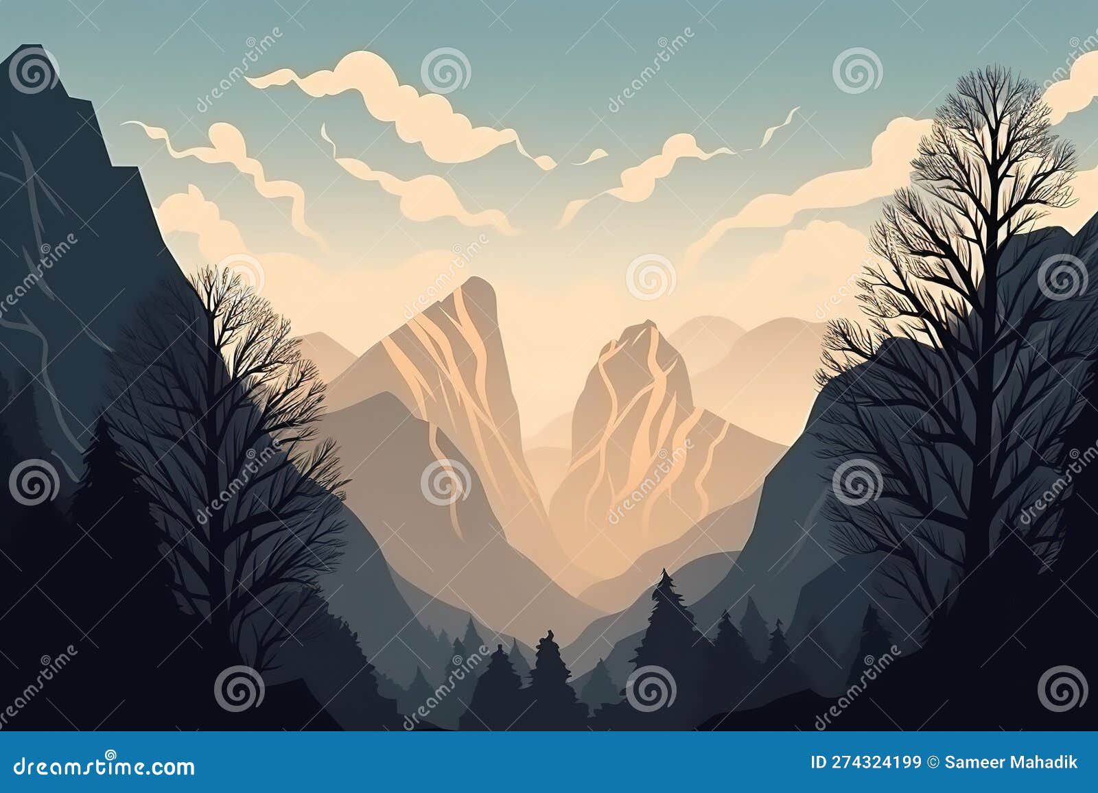 The Silhouette of the Lungs Against the Background of a Mountain ...