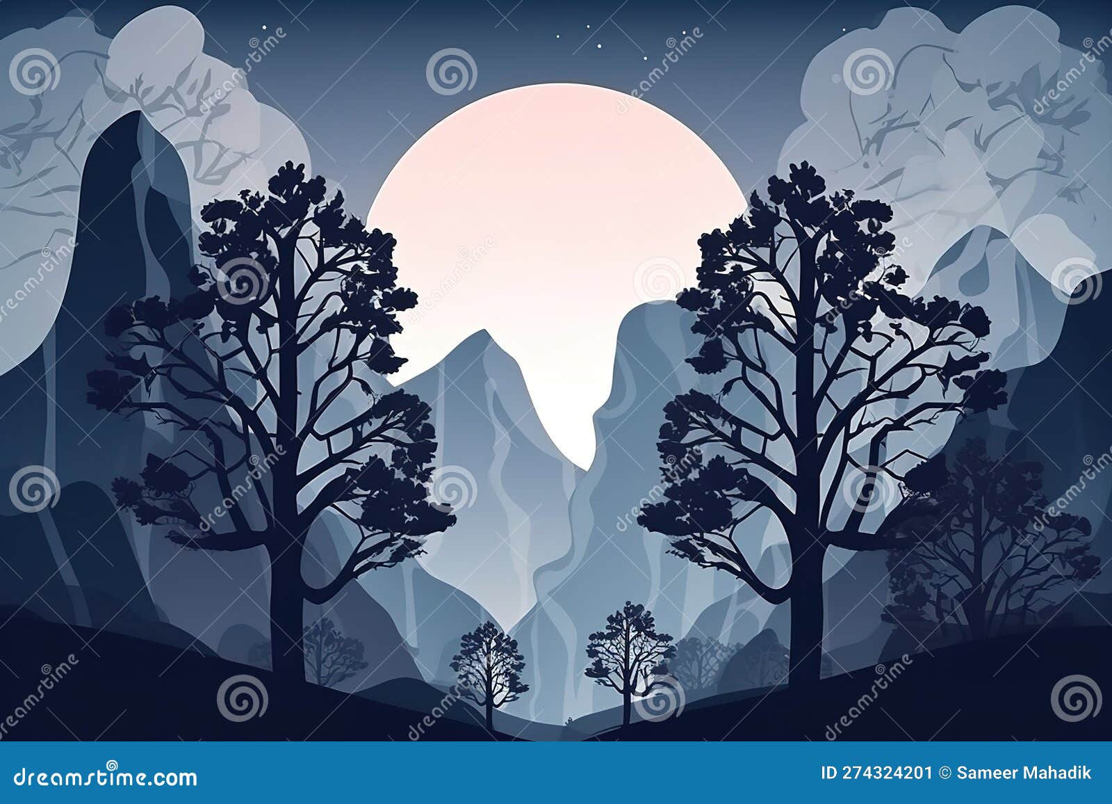 The Silhouette of the Lungs Against the Background of a Mountain ...