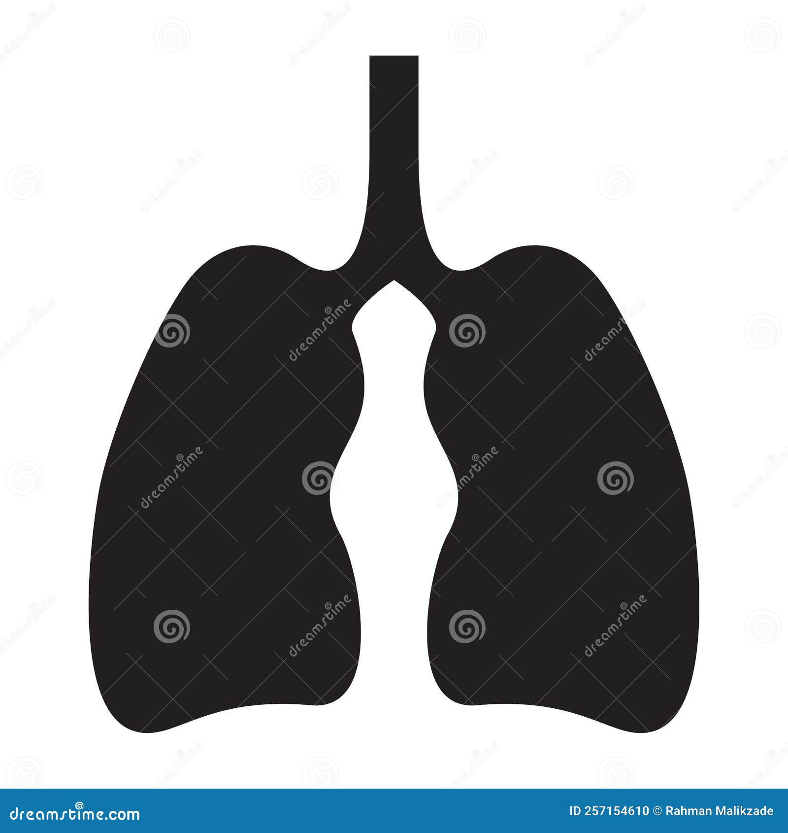 Silhouette Lungs Icon. Human Chest or Lung Vector Illustration Stock ...