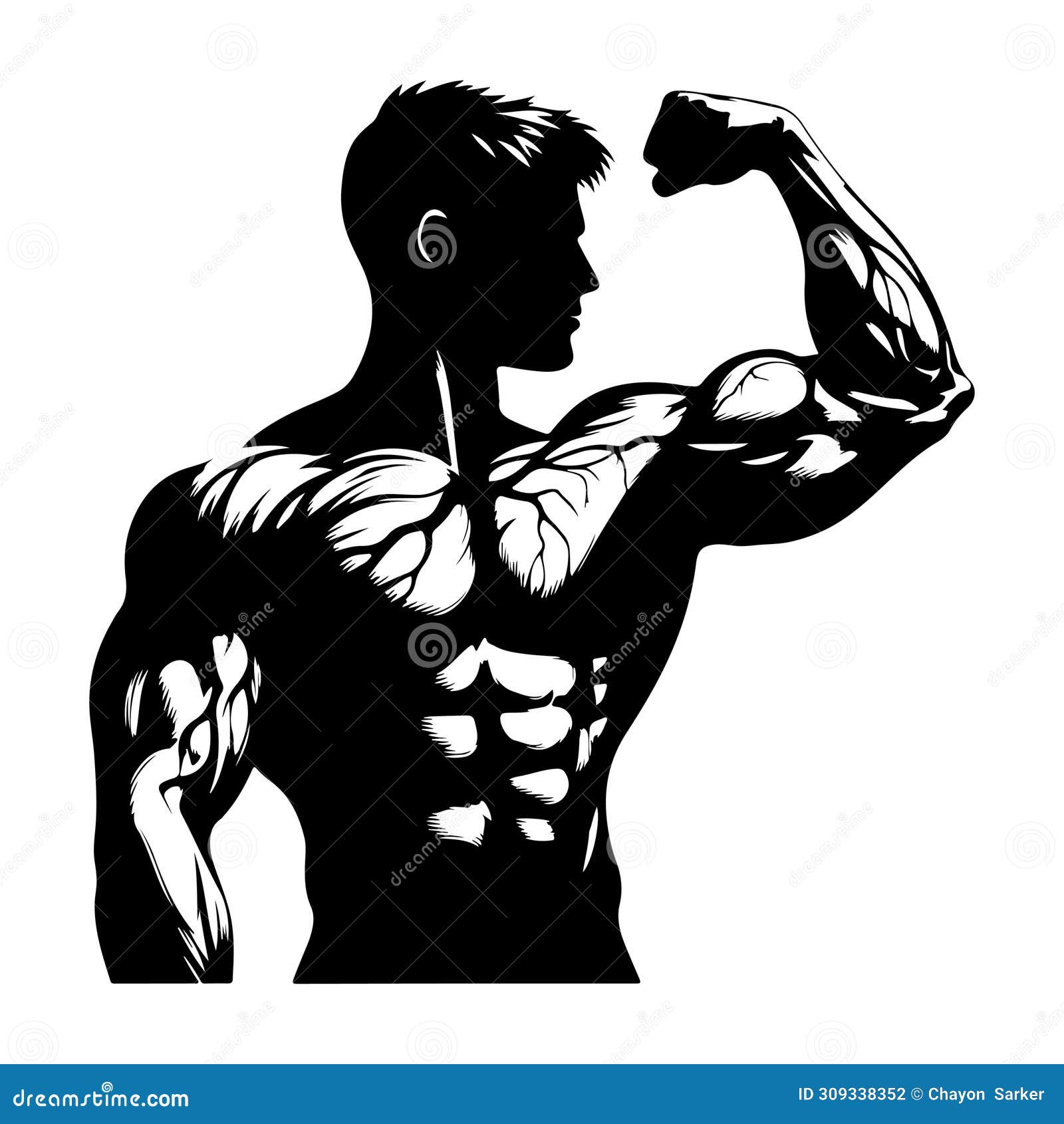Silhouette of a Macho Vector Illustration Stock Vector - Illustration ...