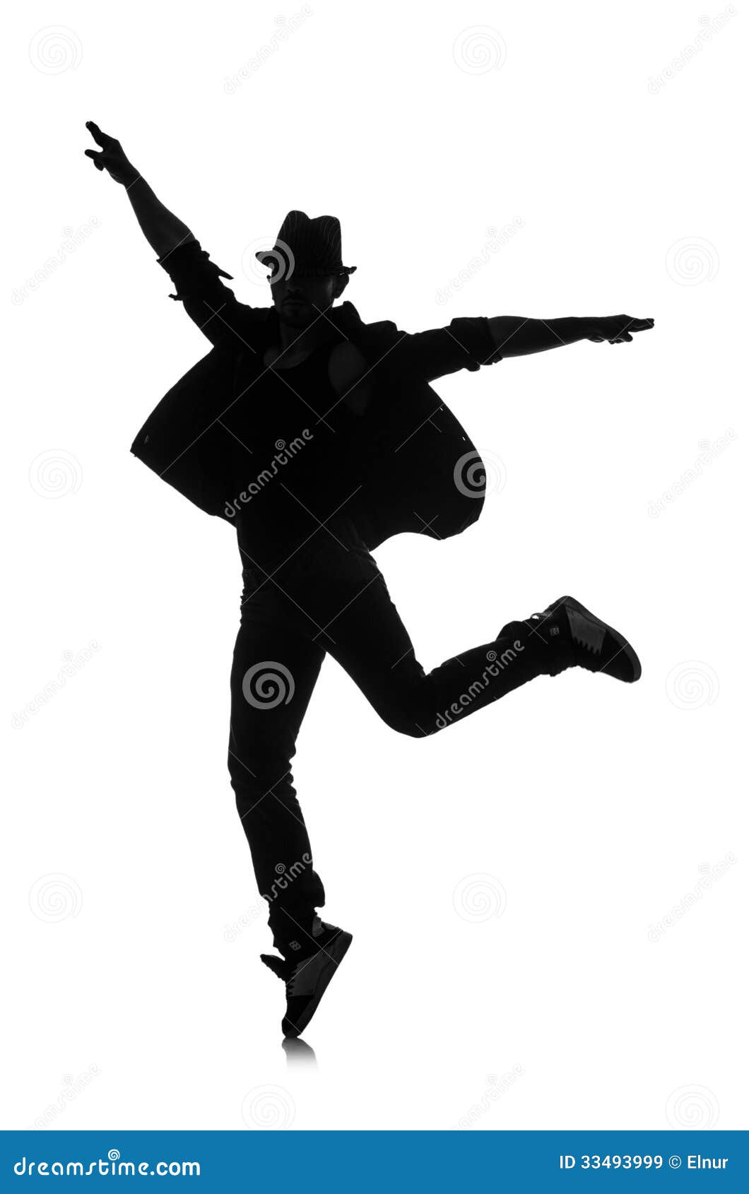 Silhouette of male dancer stock image. Image of action - 33493999