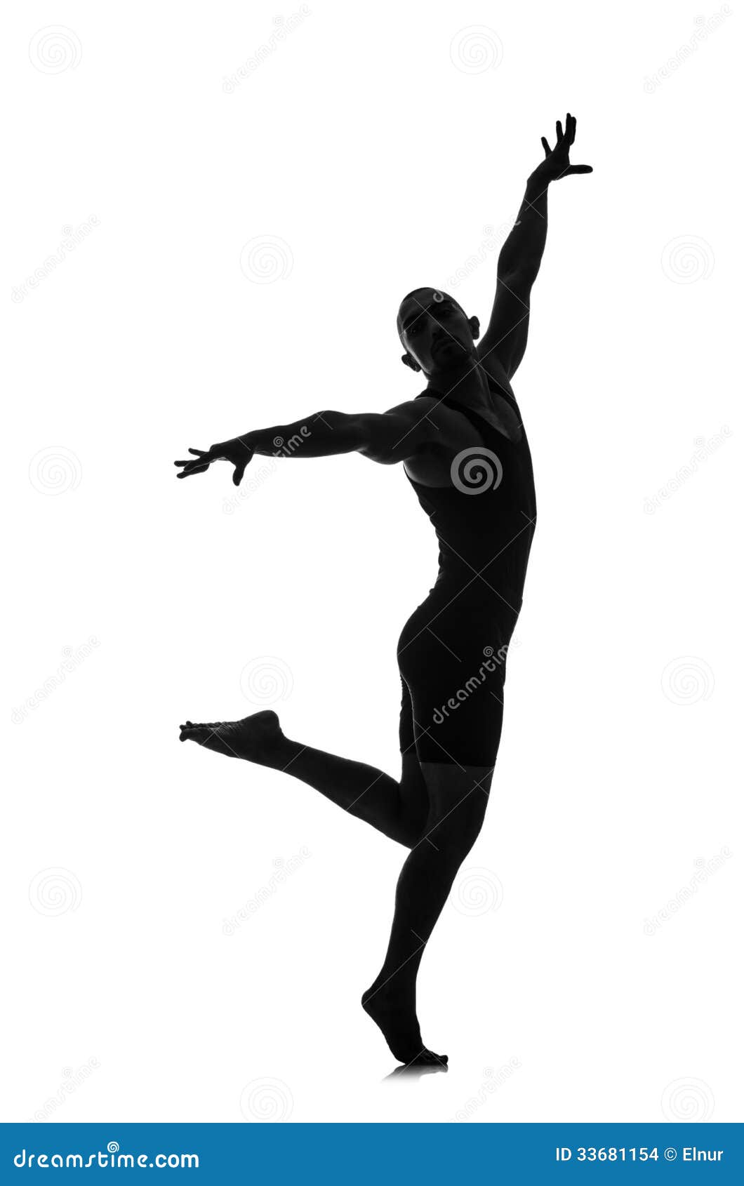 Silhouette of male dancer stock photo. Image of action - 33681154