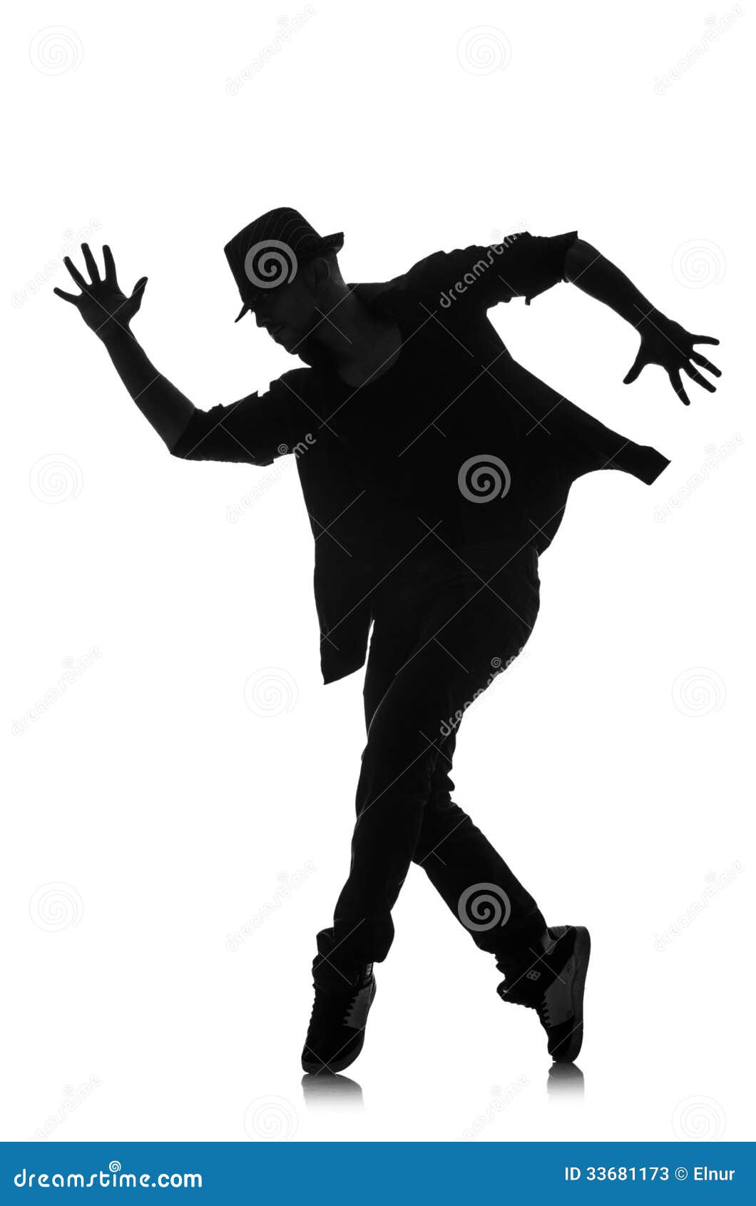 Silhouette of male dancer stock image. Image of clubbing - 33681173