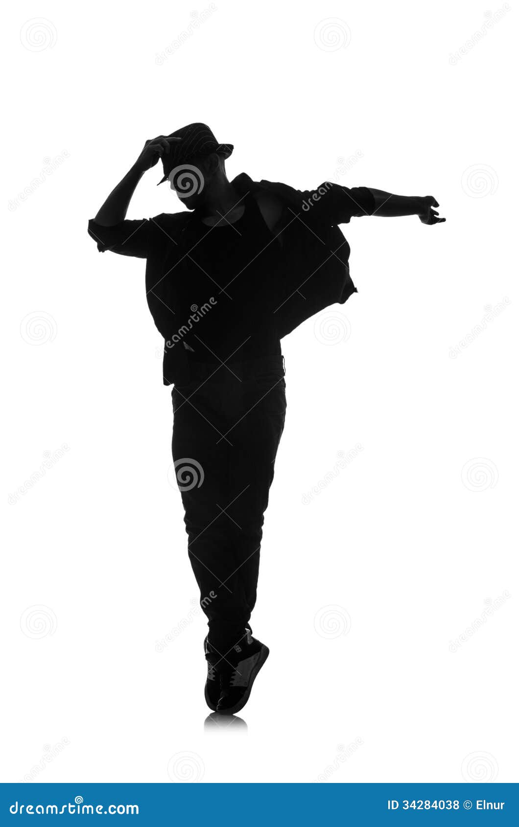 Silhouette of male dancer stock photo. Image of fitness - 34284038