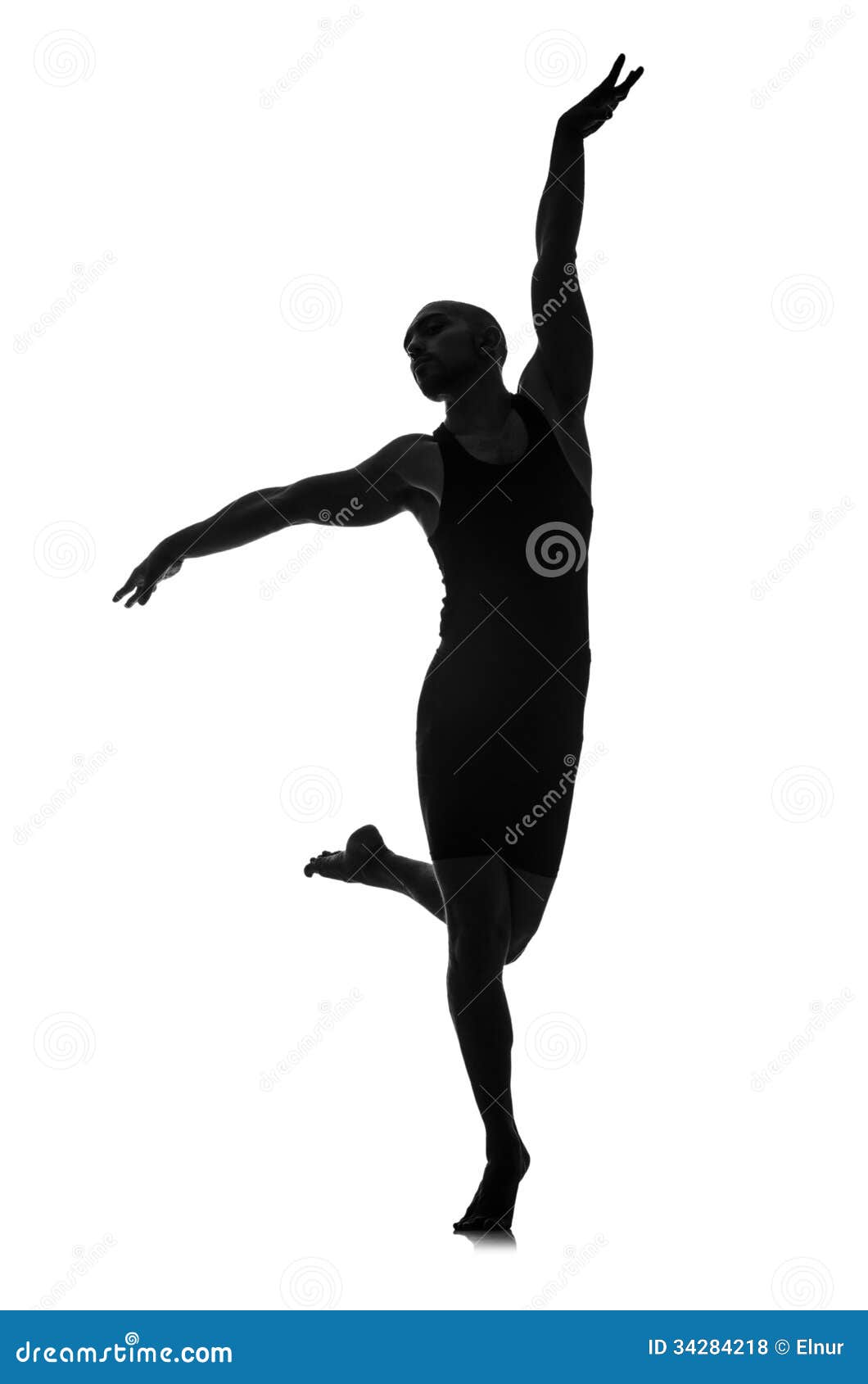 Silhouette of male dancer stock photo. Image of active - 34284218