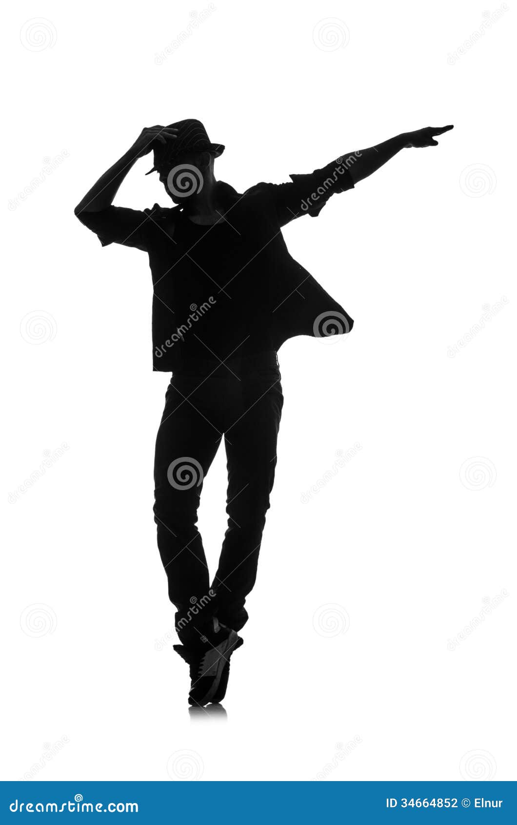 Silhouette of male dancer stock photo. Image of hiphop - 34664852