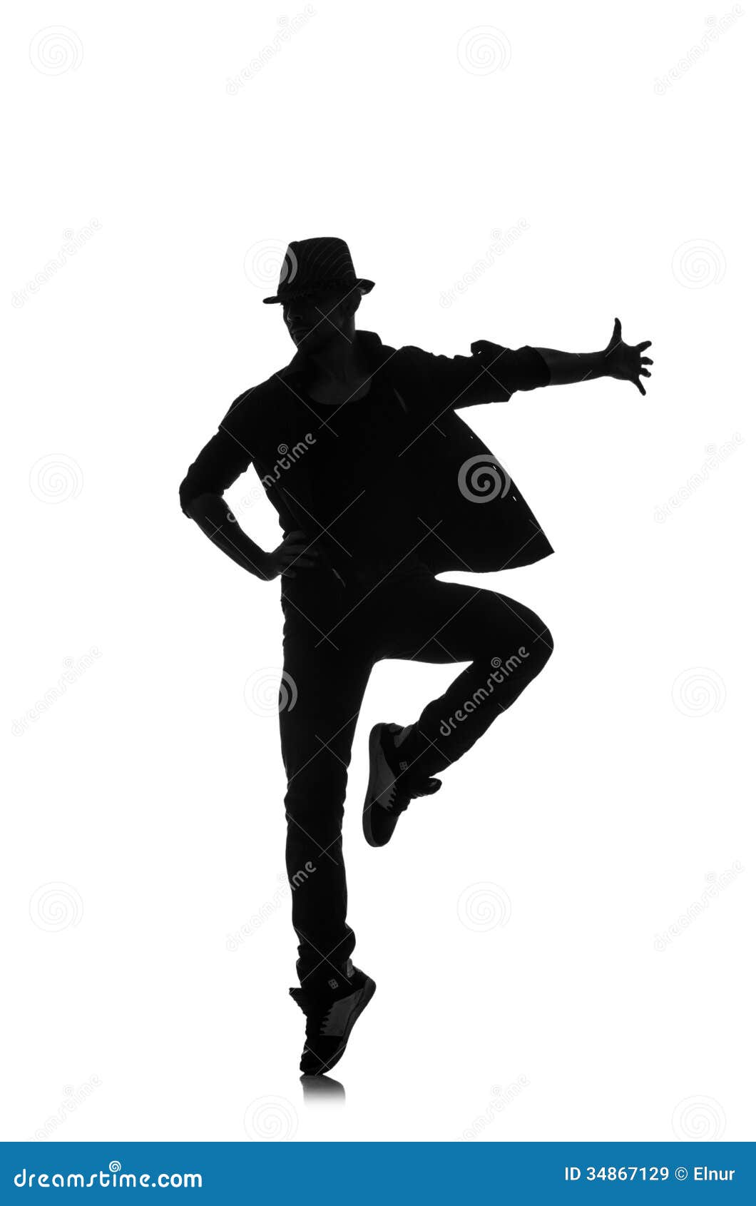 Silhouette of male dancer stock image. Image of athletic - 34867129