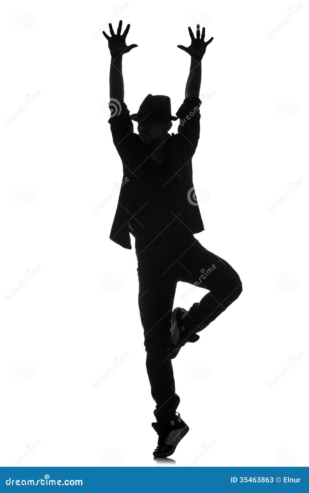 Silhouette of male dancer stock image. Image of athletic - 35463863