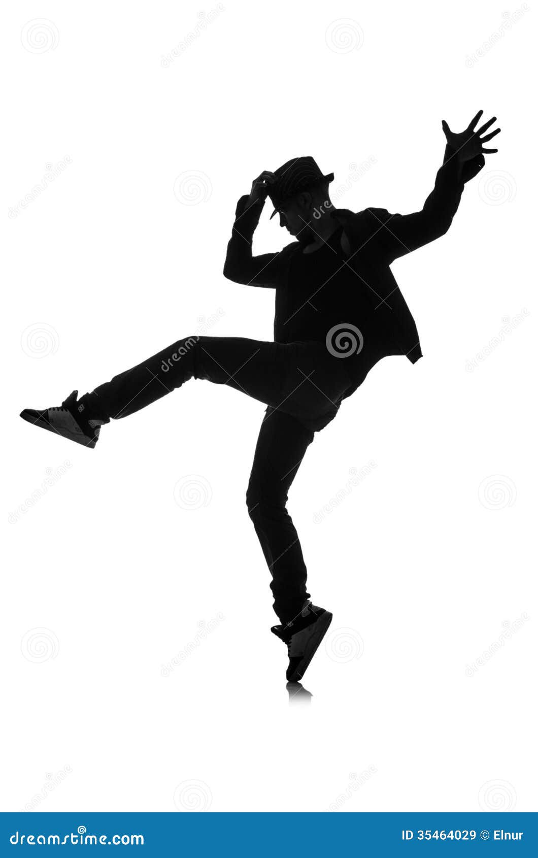 Silhouette of male dancer stock image. Image of acrobatic - 35464029