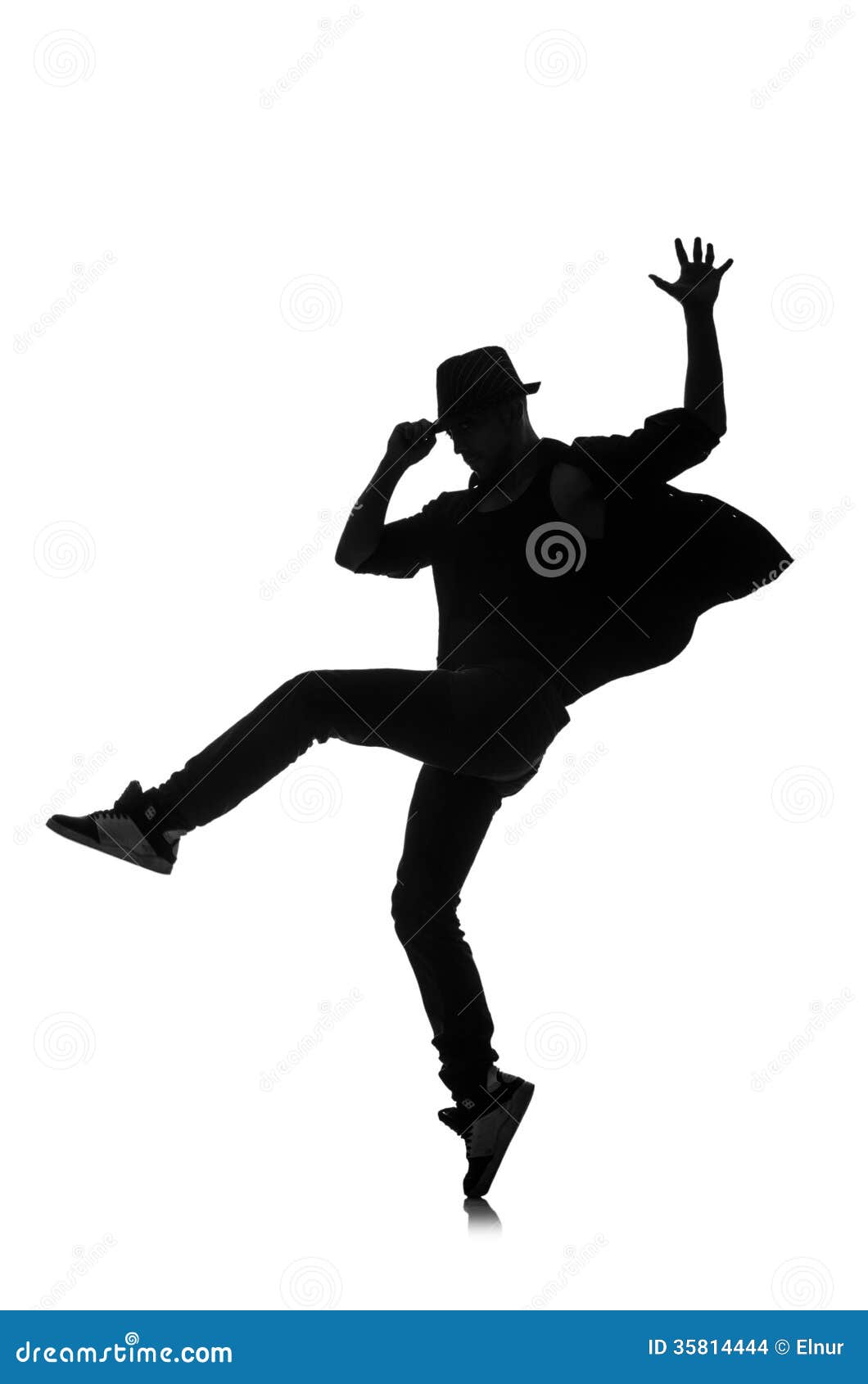 Silhouette of male dancer stock photo. Image of disco - 35814444