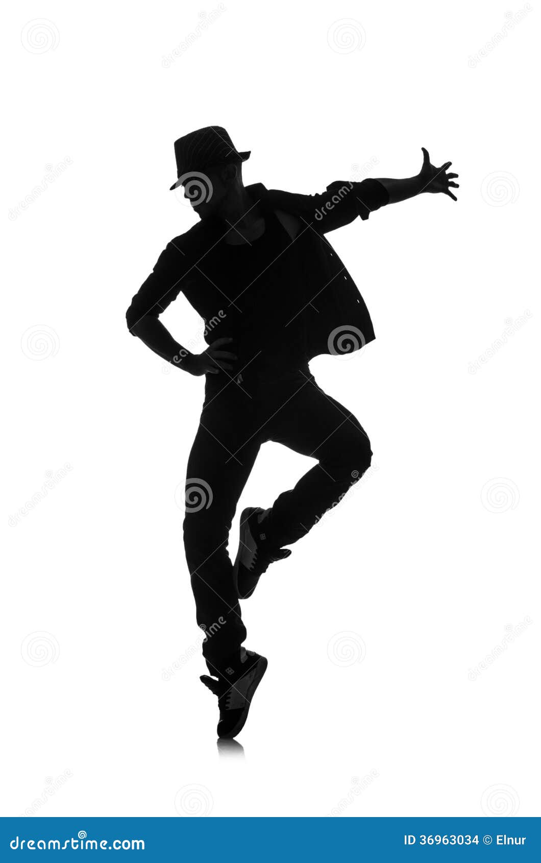 Silhouette of male dancer stock photo. Image of artistic - 36963034