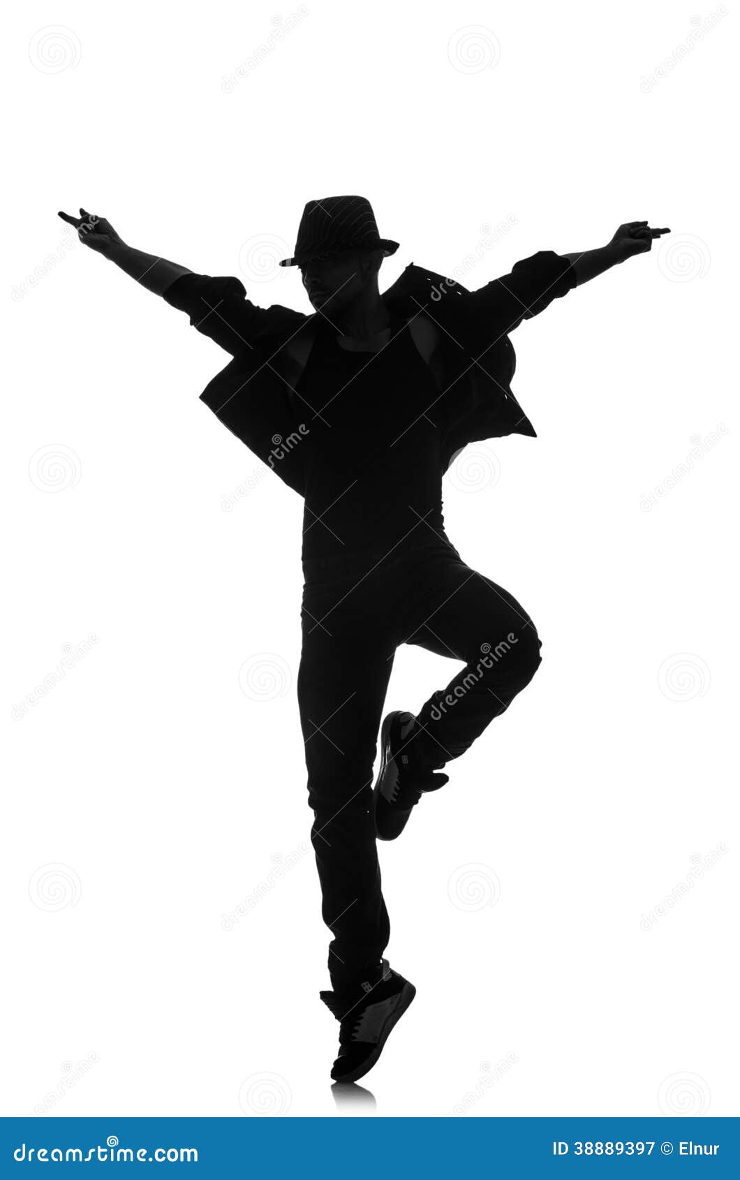 Silhouette of male dancer stock image. Image of gymnastic - 38889397