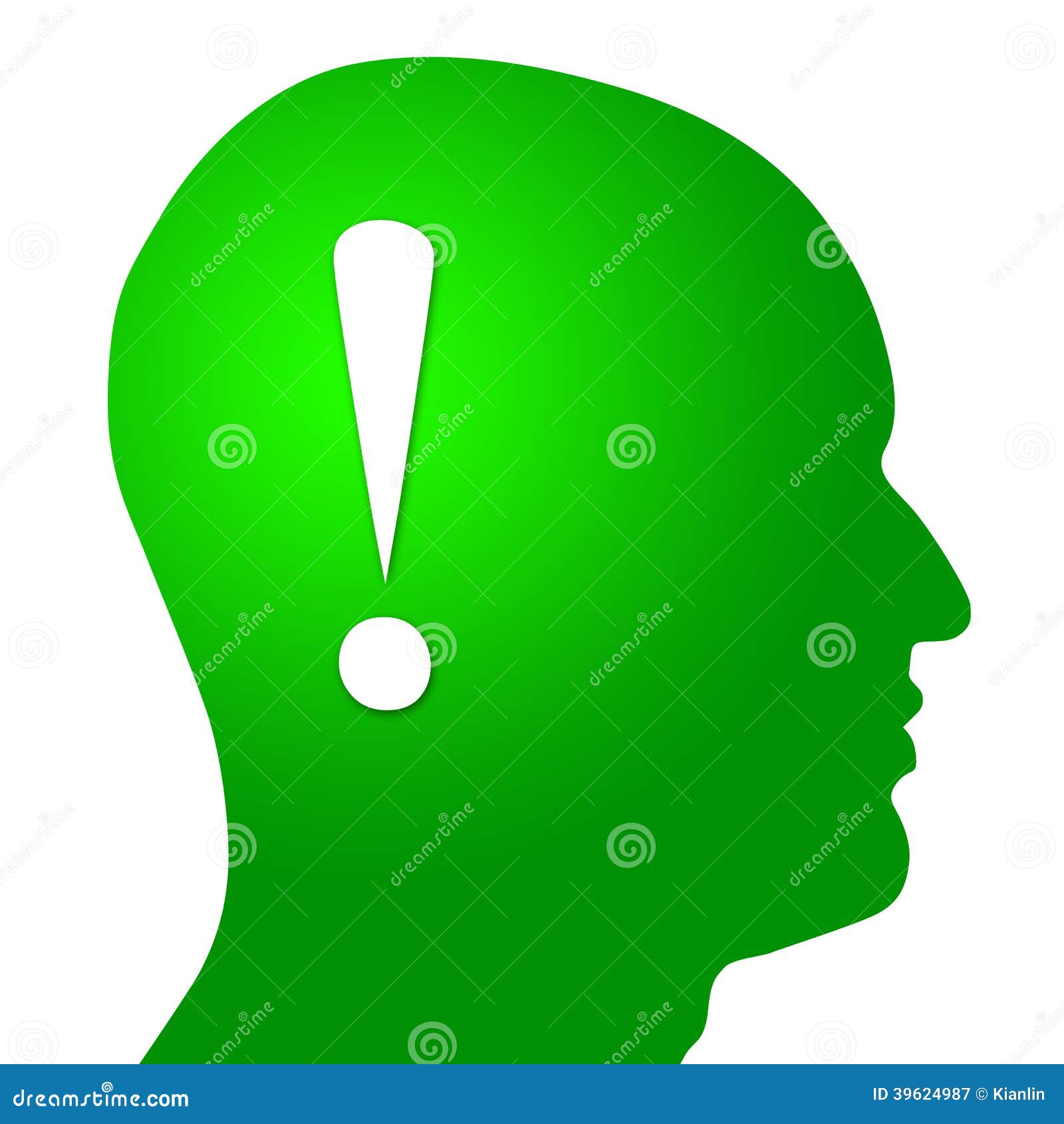 Silhouette Of A Male Face With Exclamation Mark Royalty-Free Stock ...