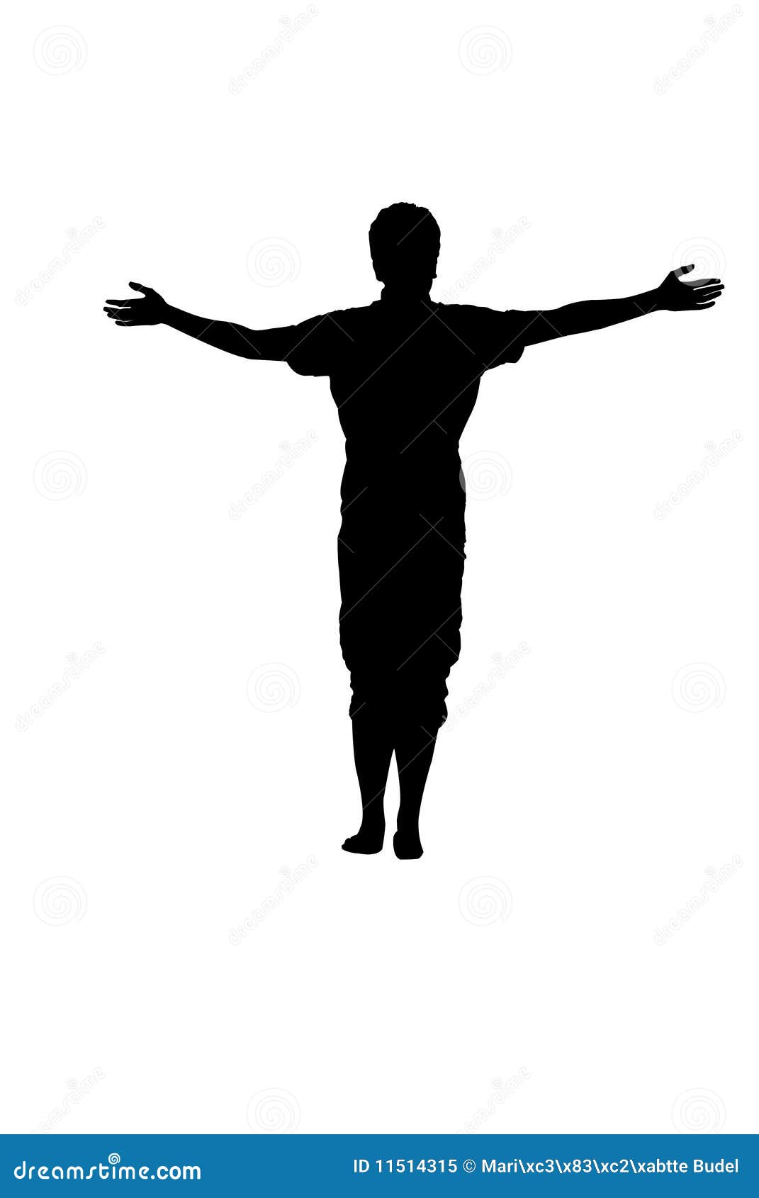 Silhouette of a Man with Arms Spread Stock Illustration - Illustration ...