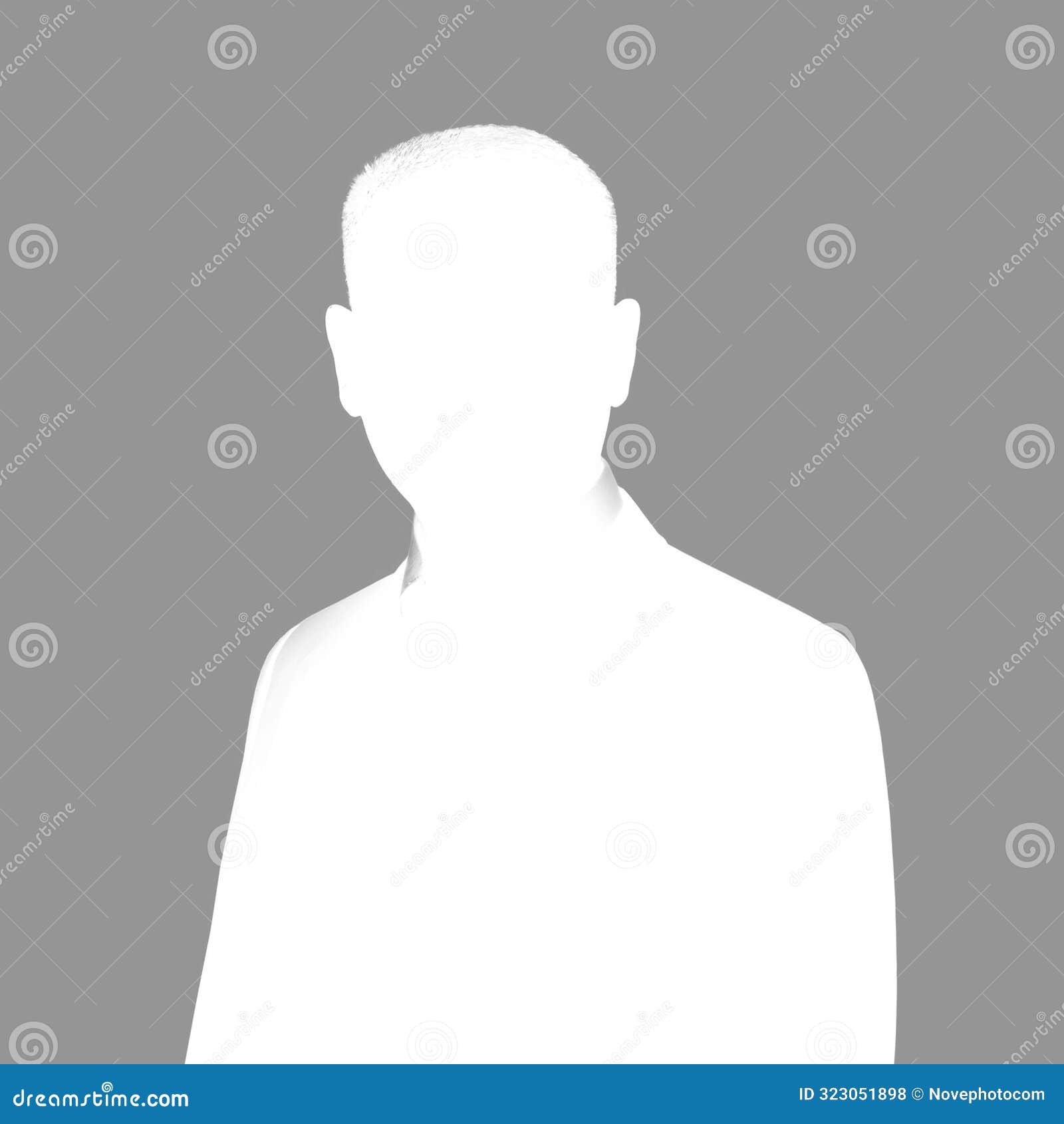 Silhouette Of A Man. Avatar Is Gray. Inverted Silhouette Isolated On ...