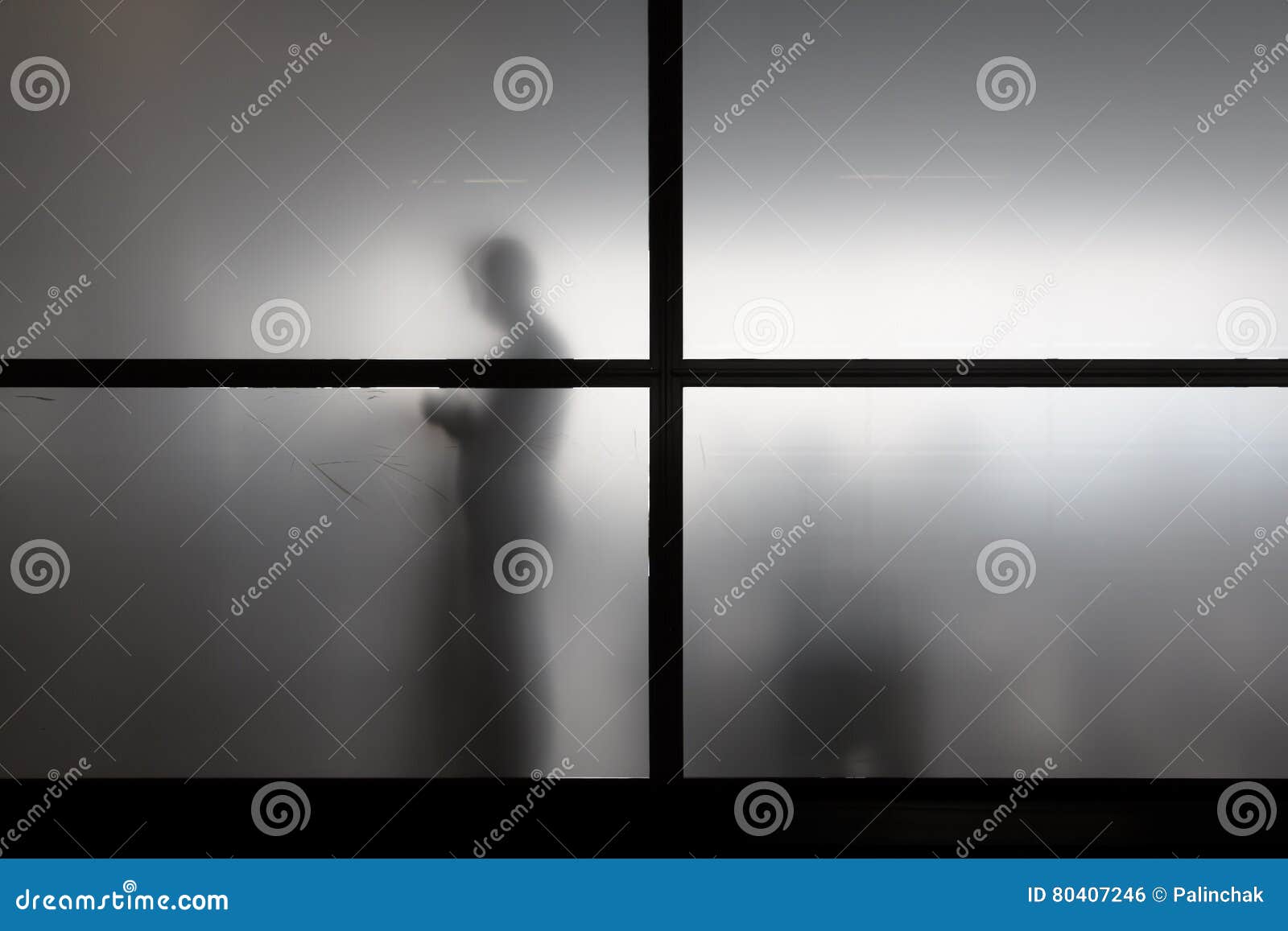 Silhouette of Man Behind Matted Glass Stock Photo - Image of despair ...