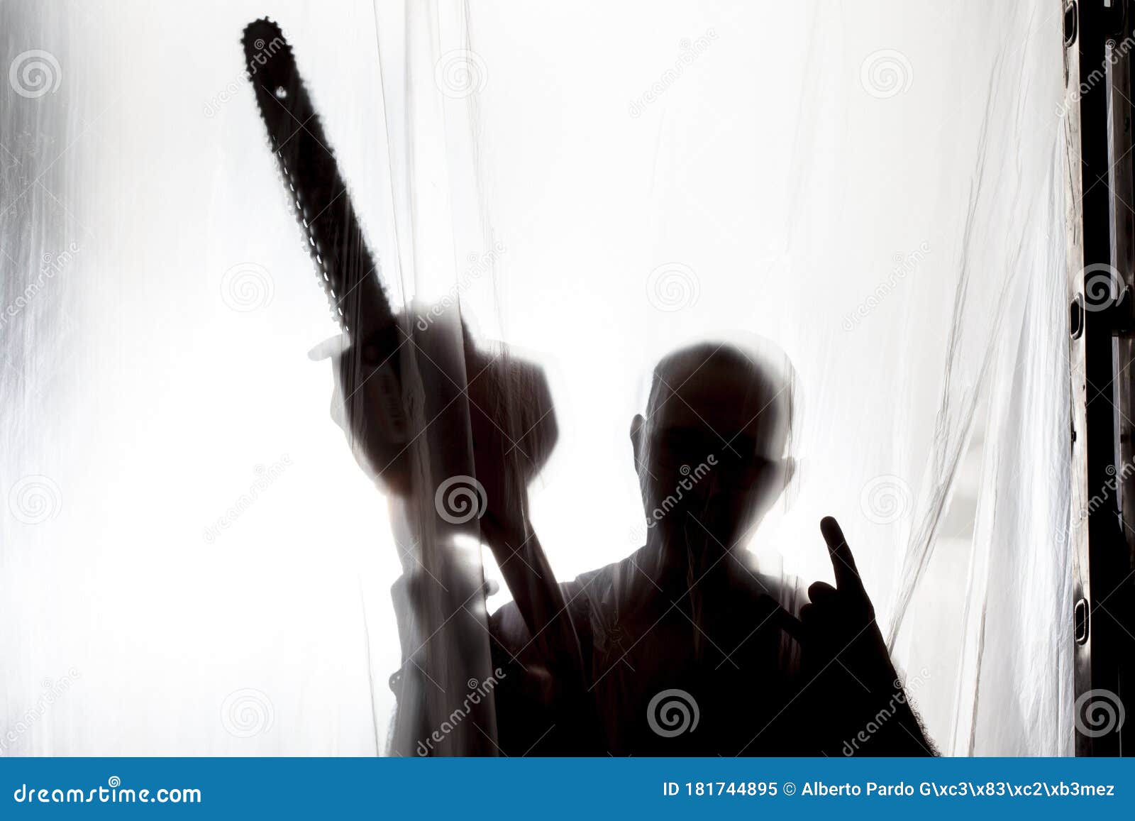 Silhouette of Man Behind a Plastic Stock Image - Image of anonymous ...