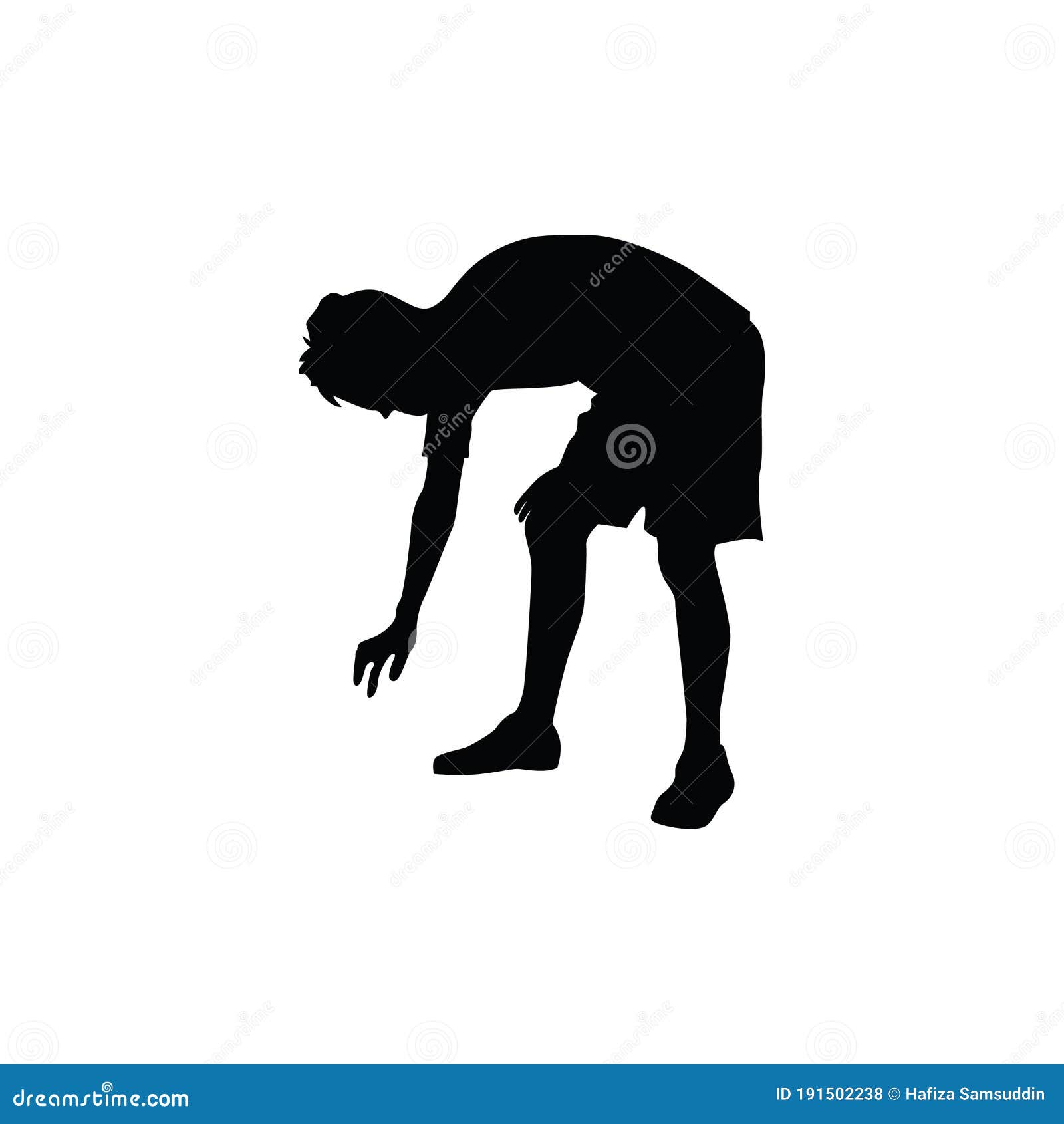 Silhouette of Man Bending. Vector Illustration Decorative Design Stock ...