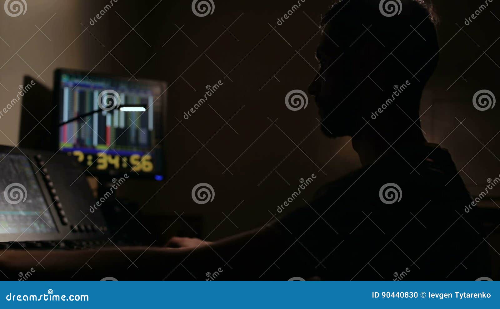 Silhouette of a Man in a Control Room. Stock Footage - Video of ...