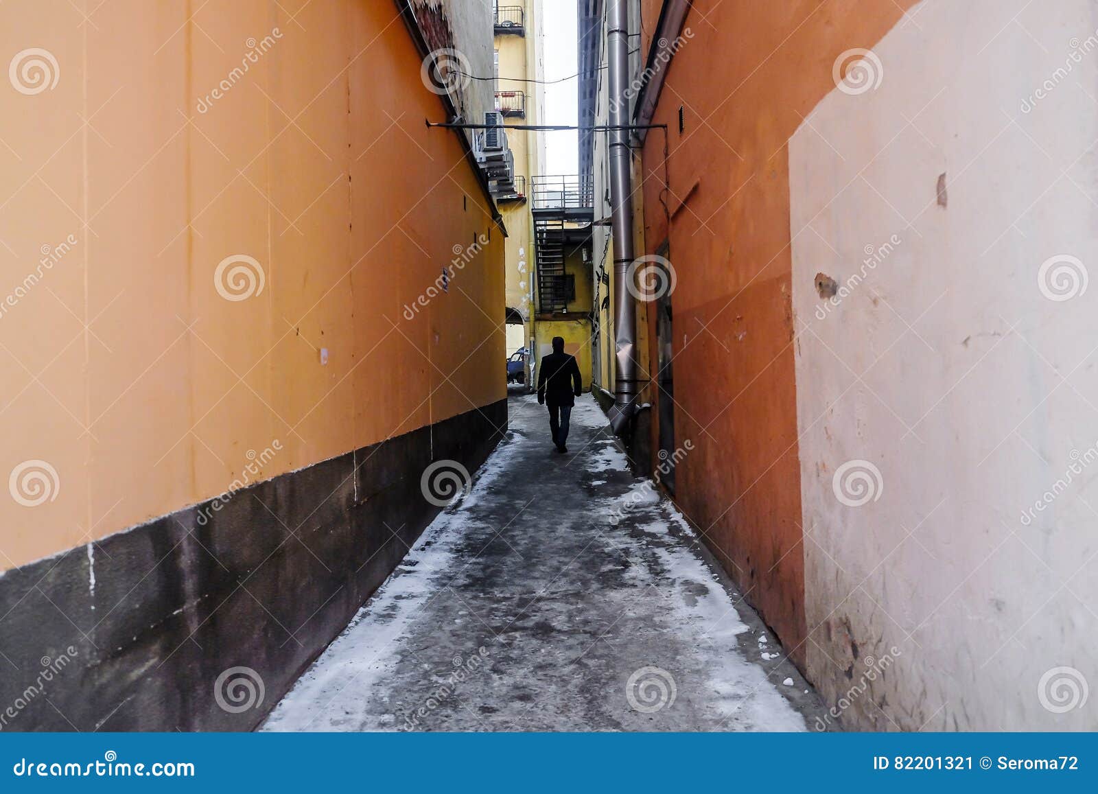 Silhouette of a Man in the Corridor Stock Image - Image of people, wall ...
